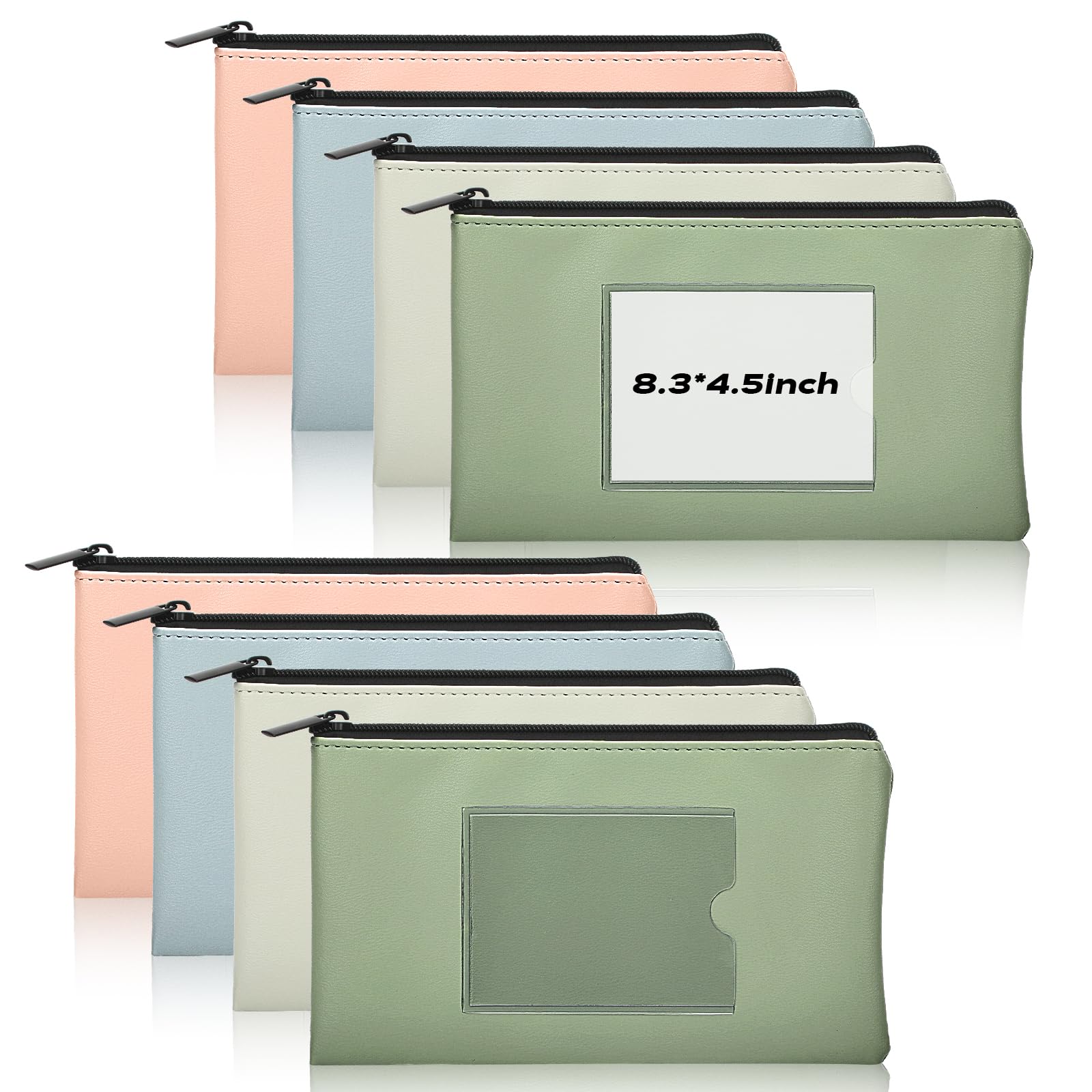 Amazon.com: 8 Pack Money Bags With Zipper 8.3x4.5 inch Leather Bags ...