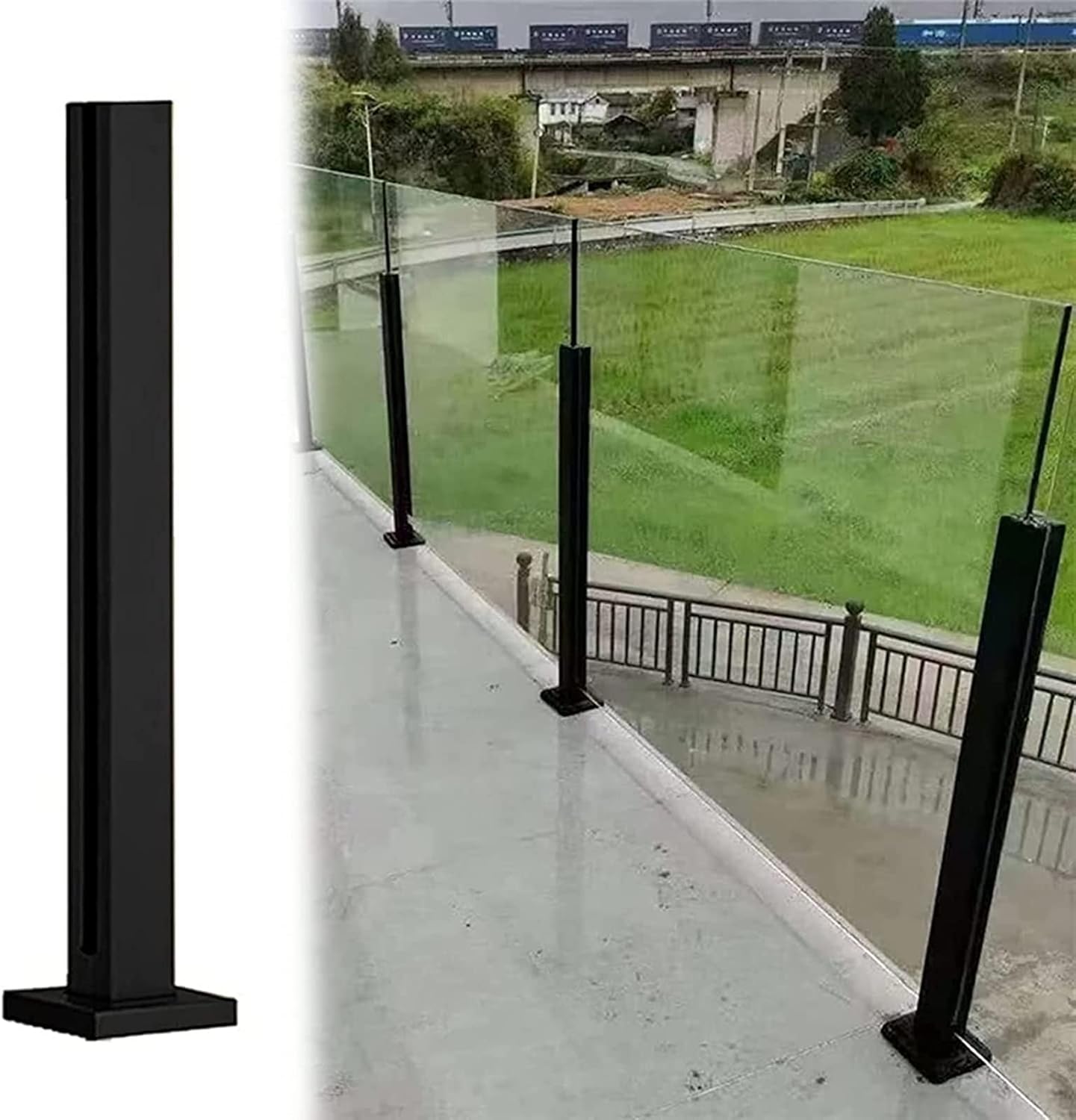 Amazon.com: Black Glass Balustrade Clamp, 304 Stainless Steel Glass ...