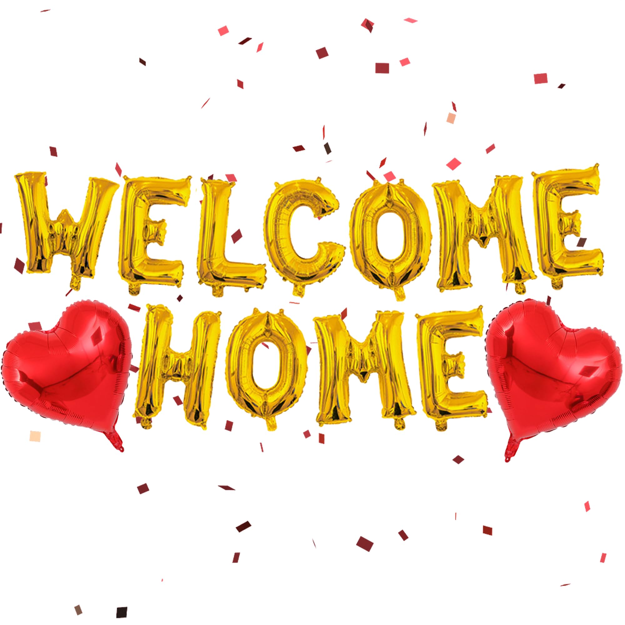 Amazon.com: Golden Welcome Home Banner Balloon-13 Pieces Welcome Home ...