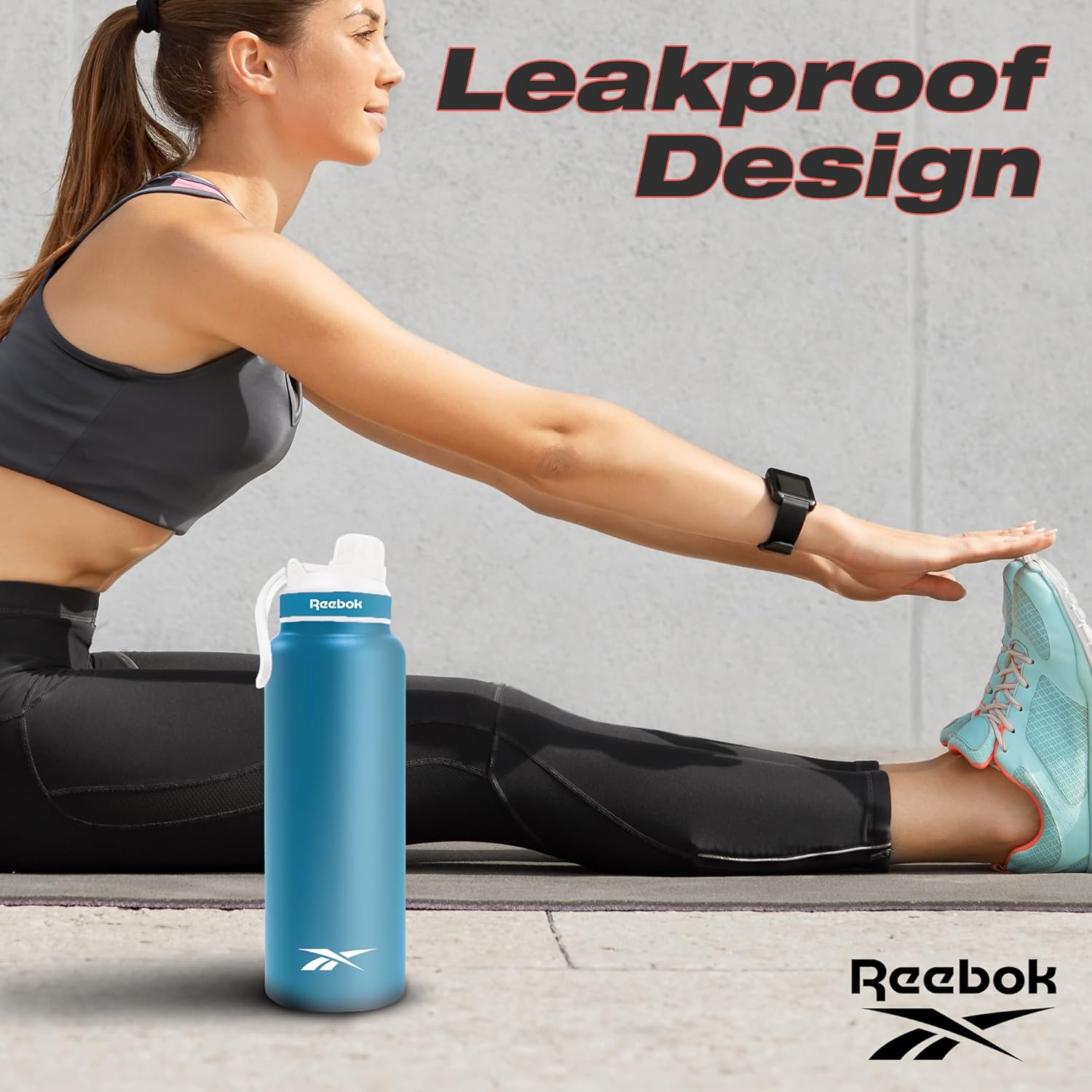 Reebok Athletic Stainless Steel Water Bottle - Insulated Water Bottle ...