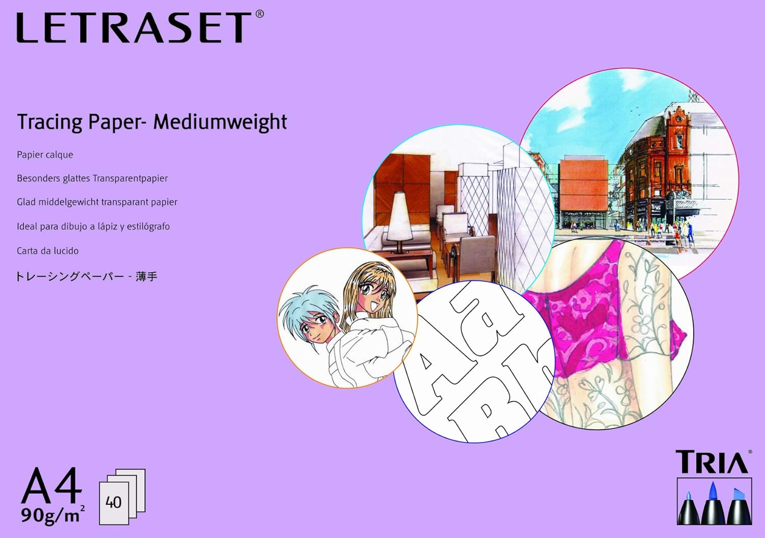 Letraset 90g A4 Tracing Paper Pad (40 Sheets) : Amazon.co.uk: Home ...