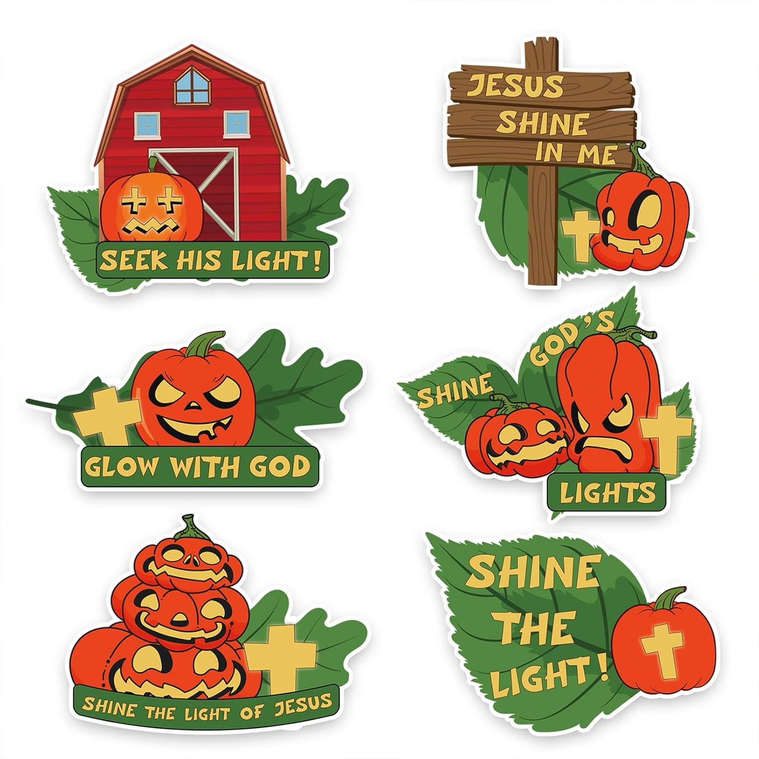 Amazon.com: Gocasmus 36 Pcs Halloween Cutouts Large Size Christian ...