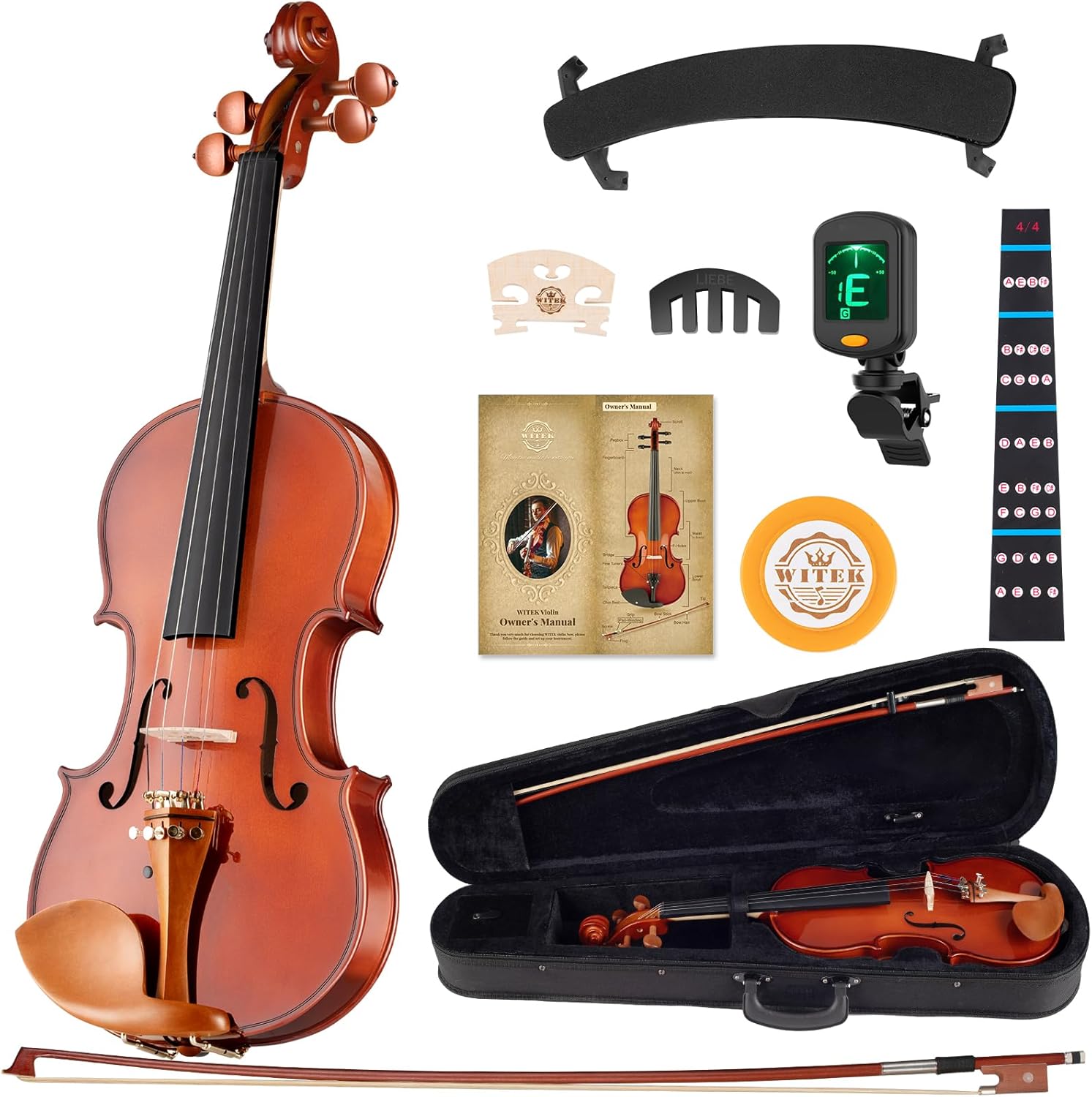 Amazon.com: Witek 1/2 Violin Set - Beginner Kit, Premium Date Wood ...