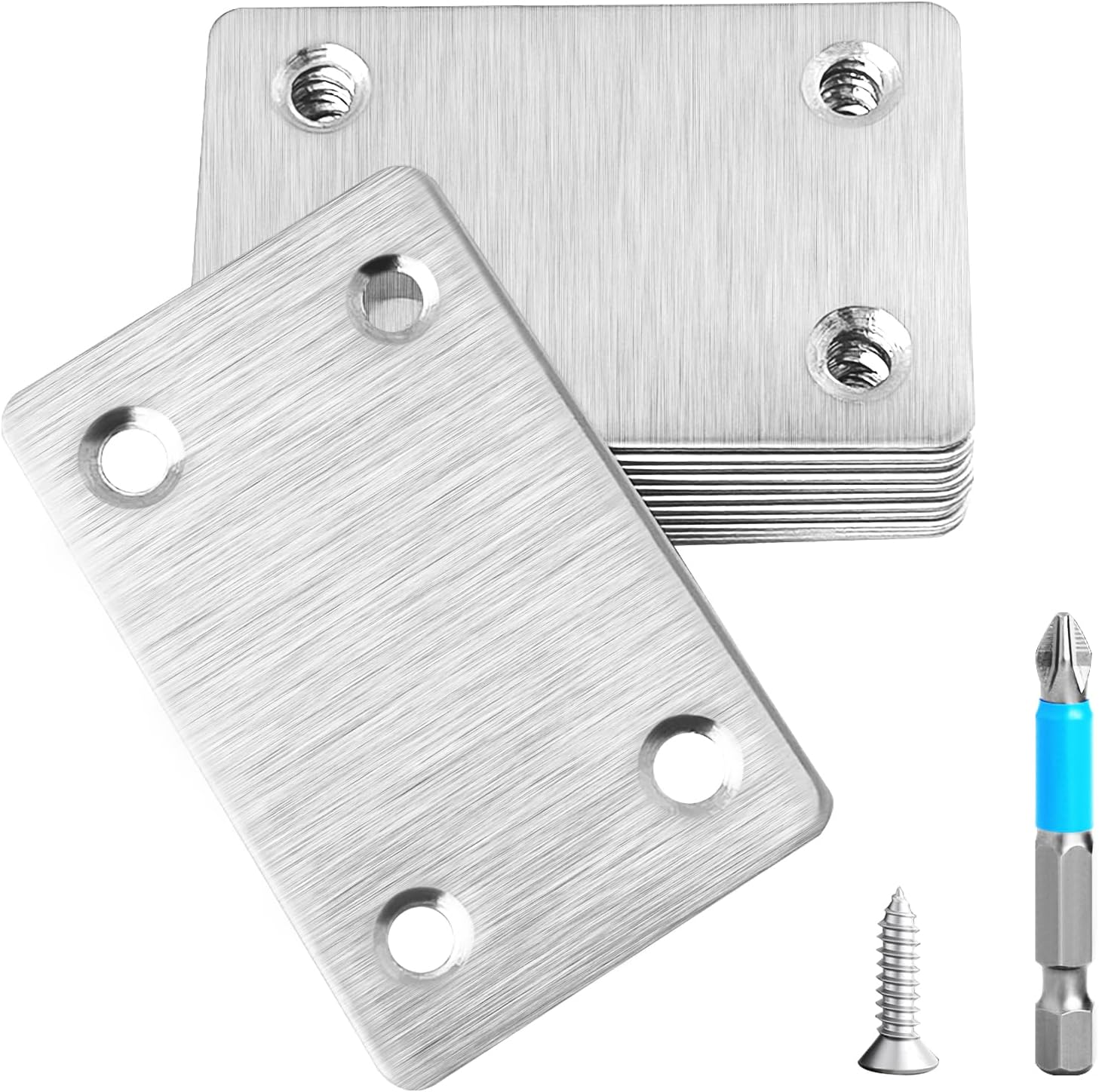 Hardware Essentials 853461 Mending Plate Stainless Steel 2' x 1/2' - 2 ...