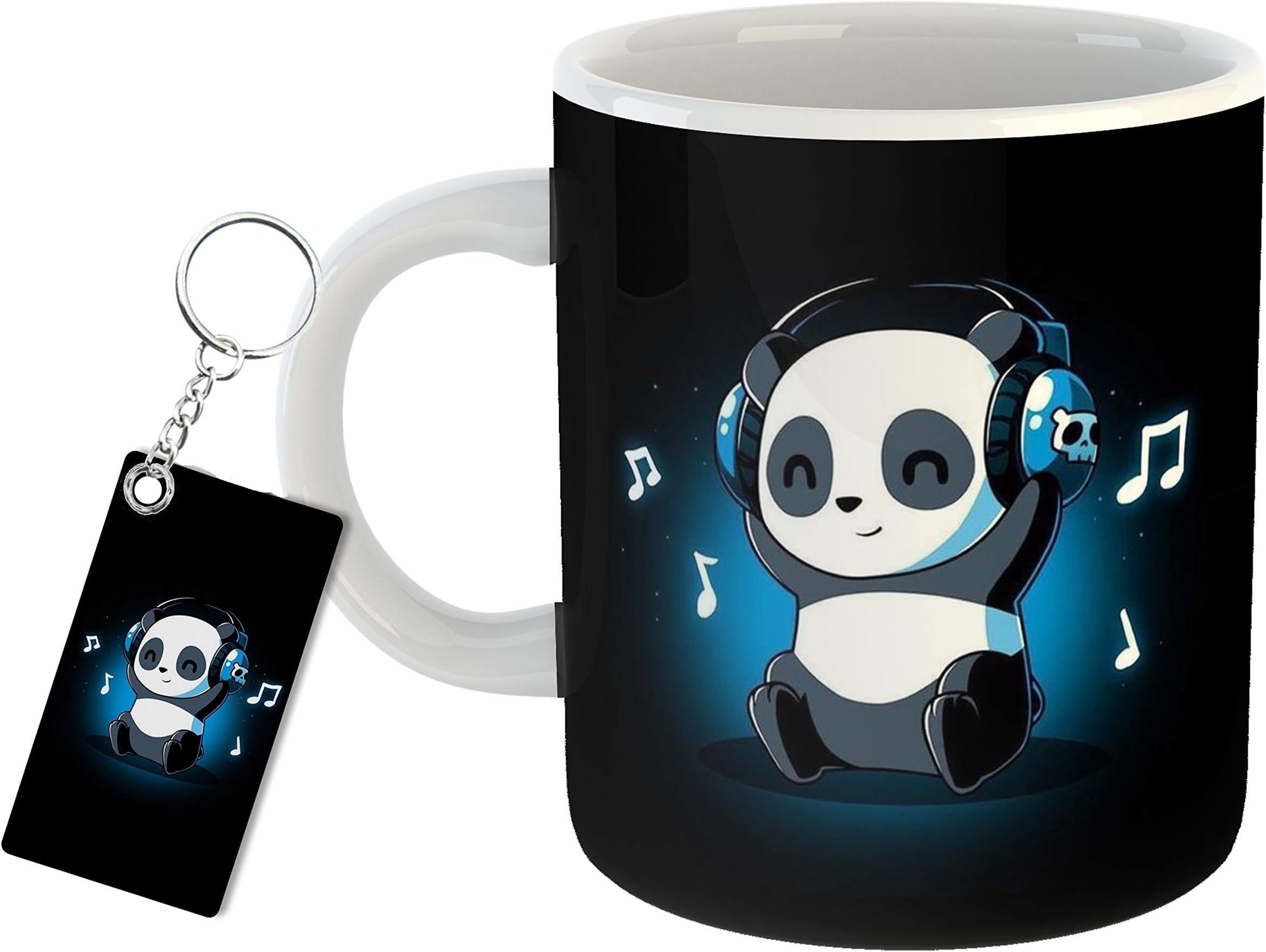 Buy NH10 DESIGNS Cute Panda Face Printed Coffee Mug and Keychain Gift ...