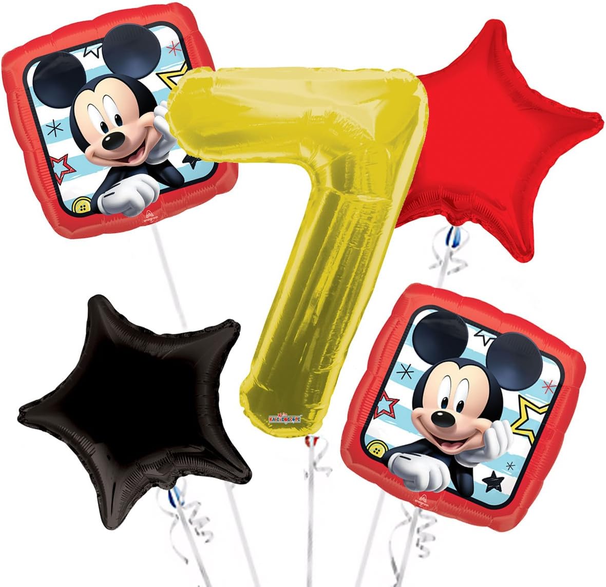Amazon.com: Mickey Roadster Racer Balloon Bouquet 7th Birthday 5 pcs ...