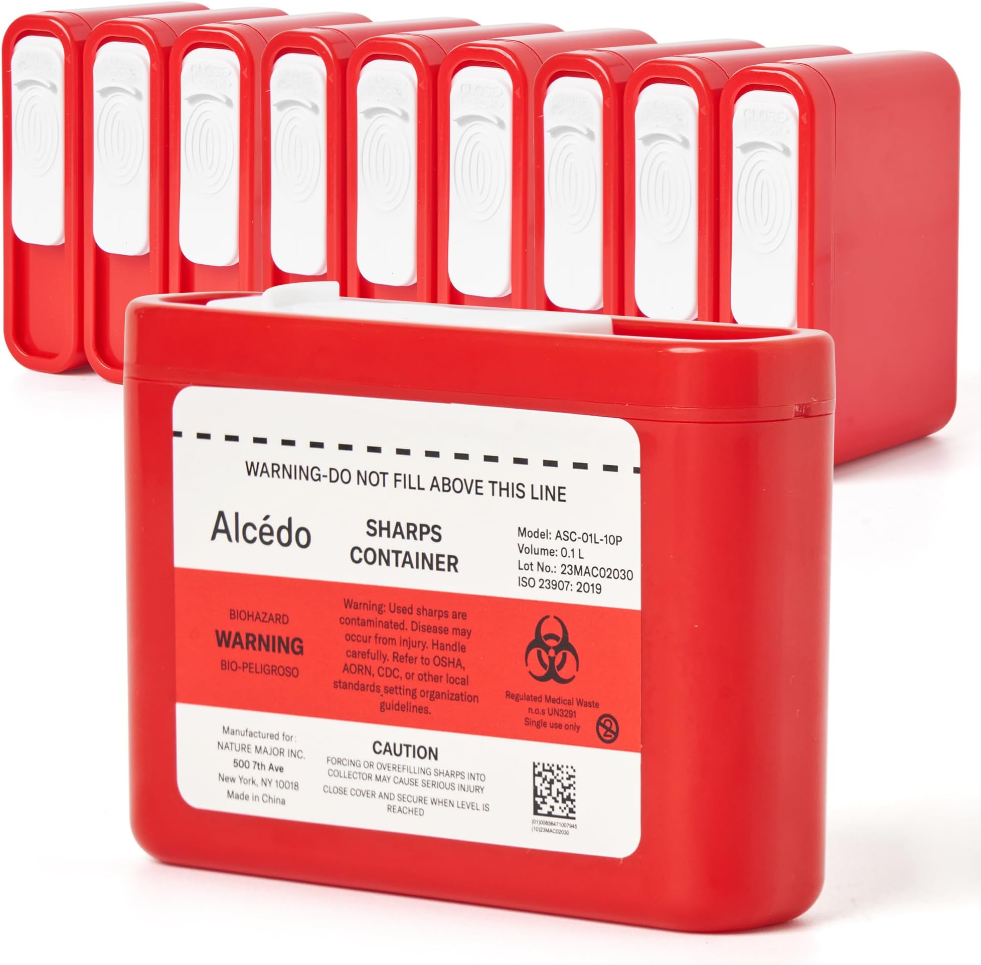 Amazon.com: Shop Square Sharps Container, 1 Quart, Red, Plastic ...