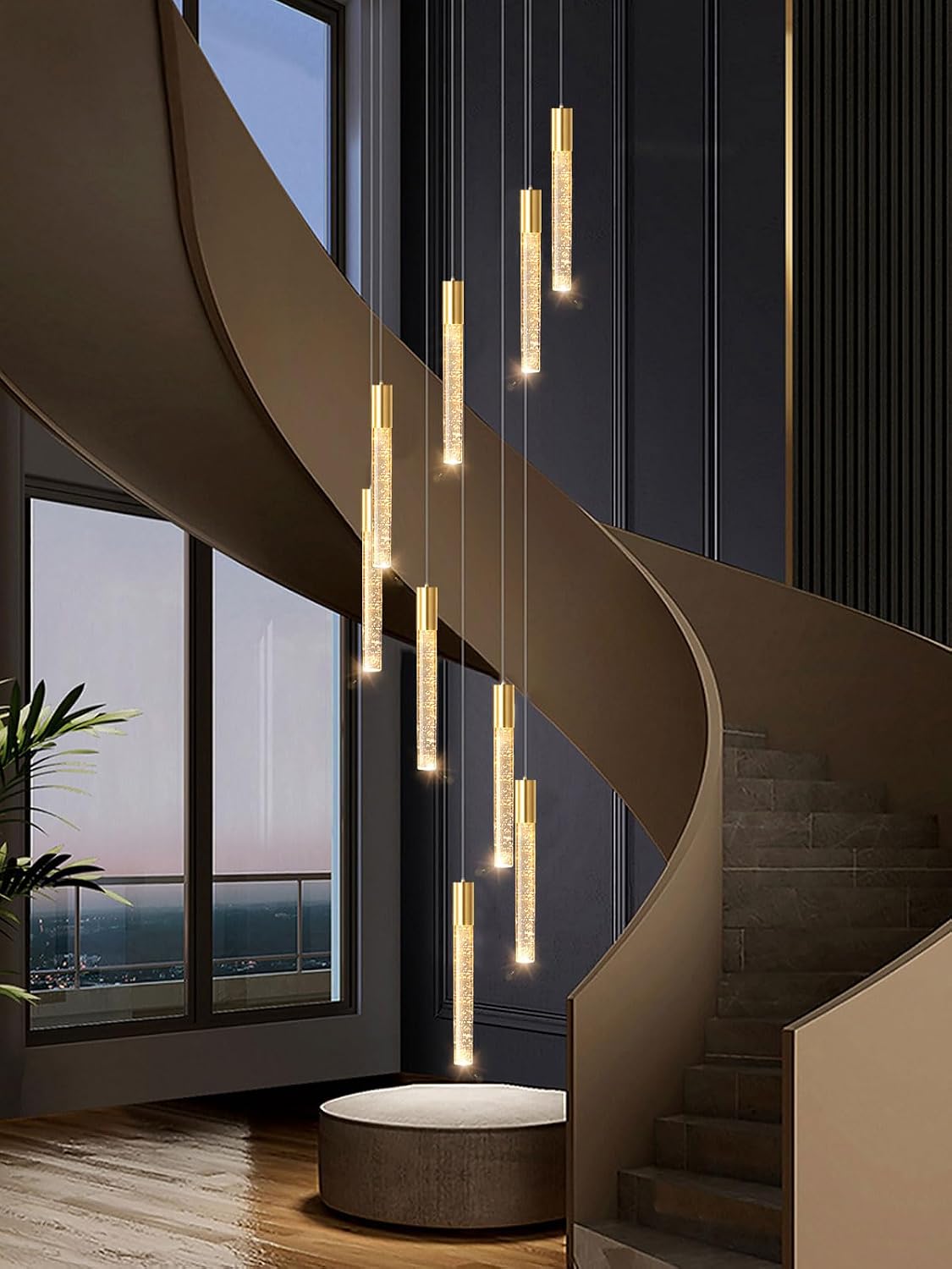 Long Lights Chandeliers for Living Room Entryway Modern Dining Room LED ...