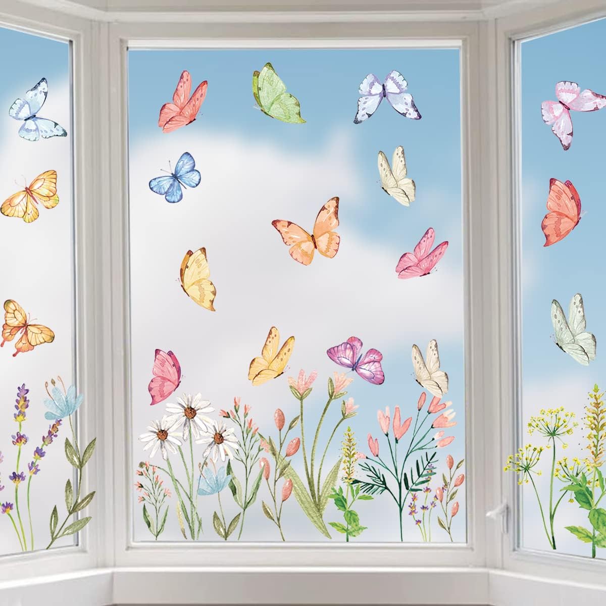 Amazon.com: PARLAIM 18 PCS Butterfly Window Clings with 12 PCS Flowers ...