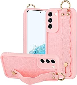 Amazon.com: OOK Compatible with Samsung Galaxy S21 5G Leopard Case with Wrist Strap, Pink ...