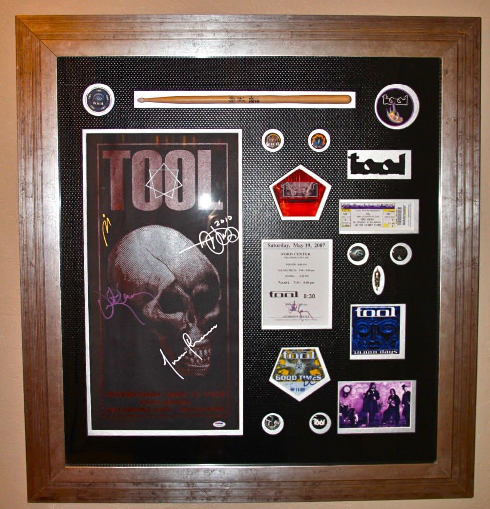 TOOL signed autographed poster drumstick framed PSA DNA backstage pass ...