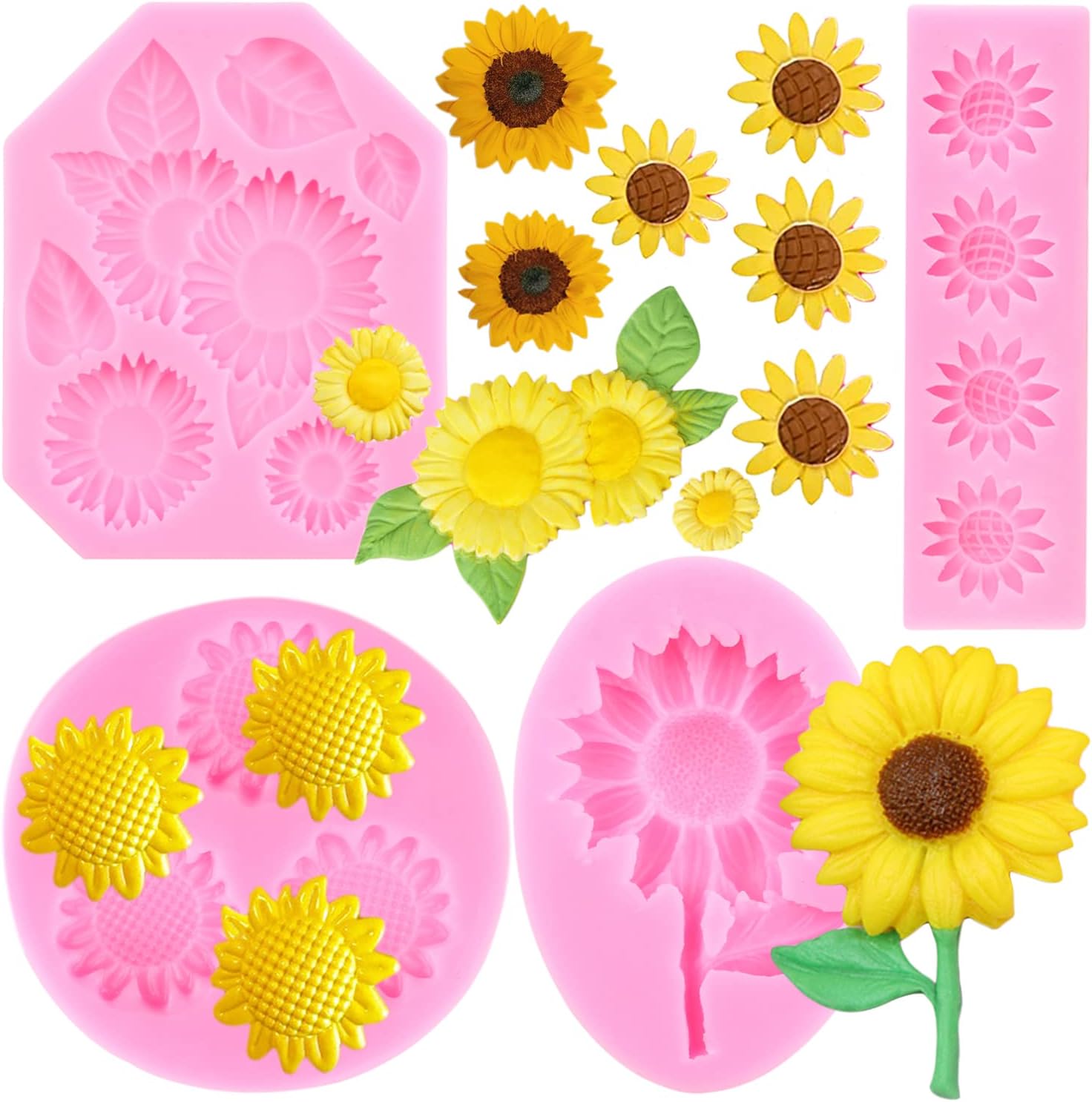 Amazon.com: Sunflower Silicone Molds Sunflower Stamen Fondant Mold For ...