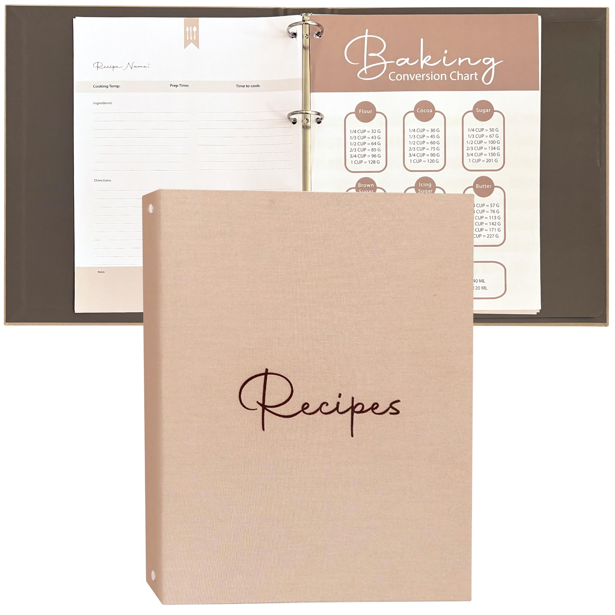 Amazon.com: SAVI Co. Fabric Cover 8.5 x 11" Kitchen Recipe Binder and ...