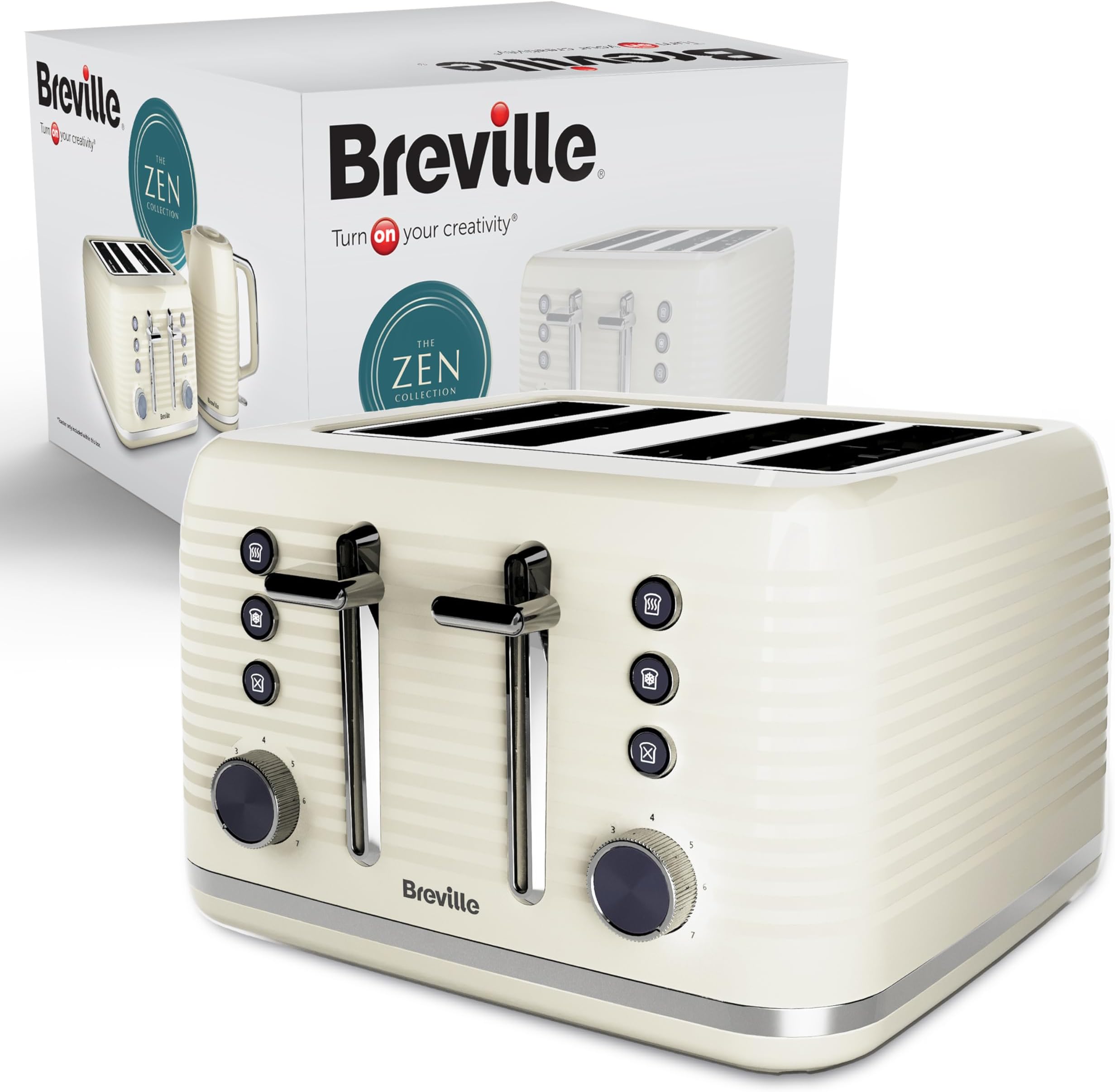 Daewoo Cream 4 Slice Toaster : Amazon.co.uk: Home & Kitchen
