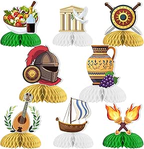 Amazon.com: Kreatwow Greek Party Decorations 8pcs Greece Honeycomb ...
