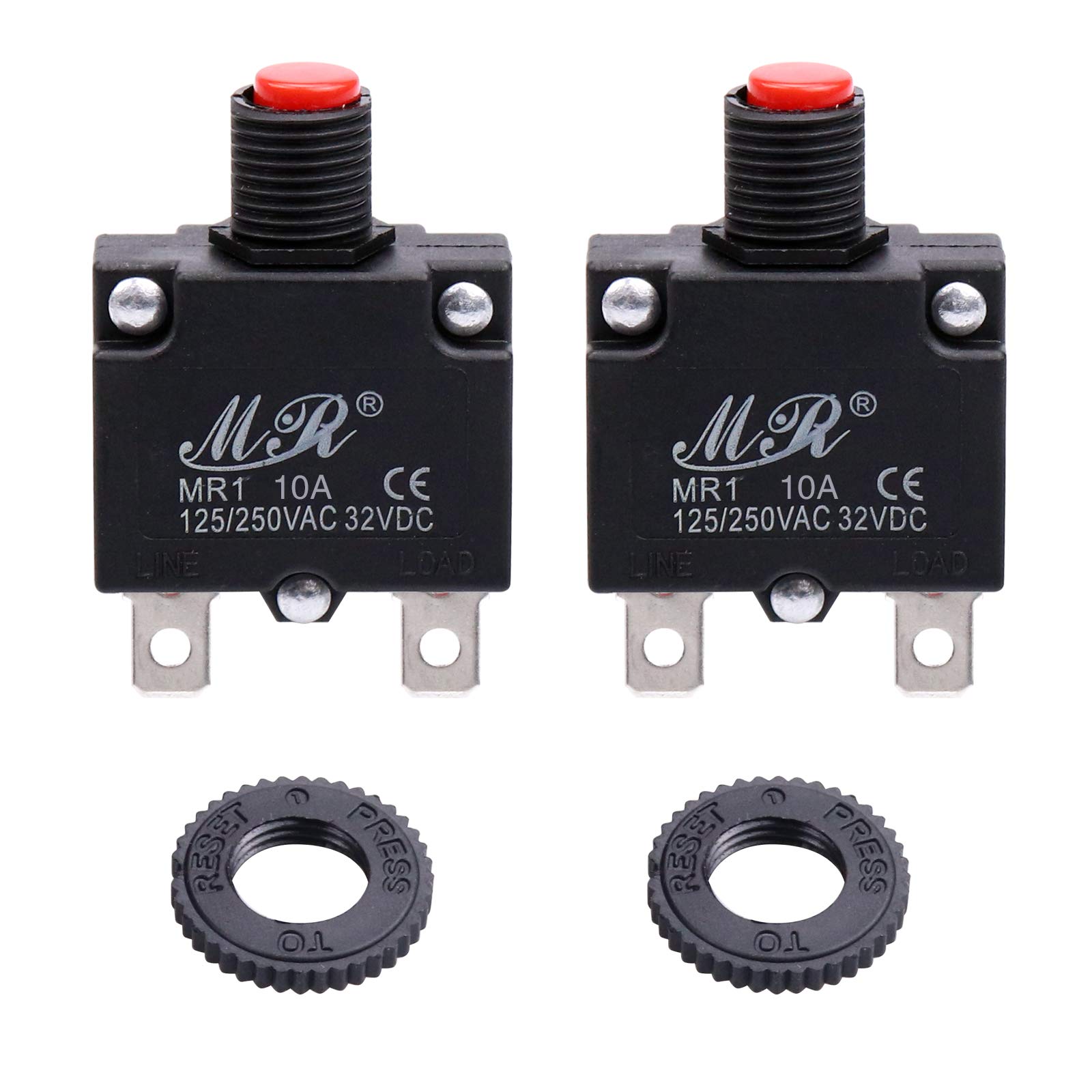 Snapklik.com : 10 Amps Thermal Circuit Breakers, 125/250V AC 32V DC ...