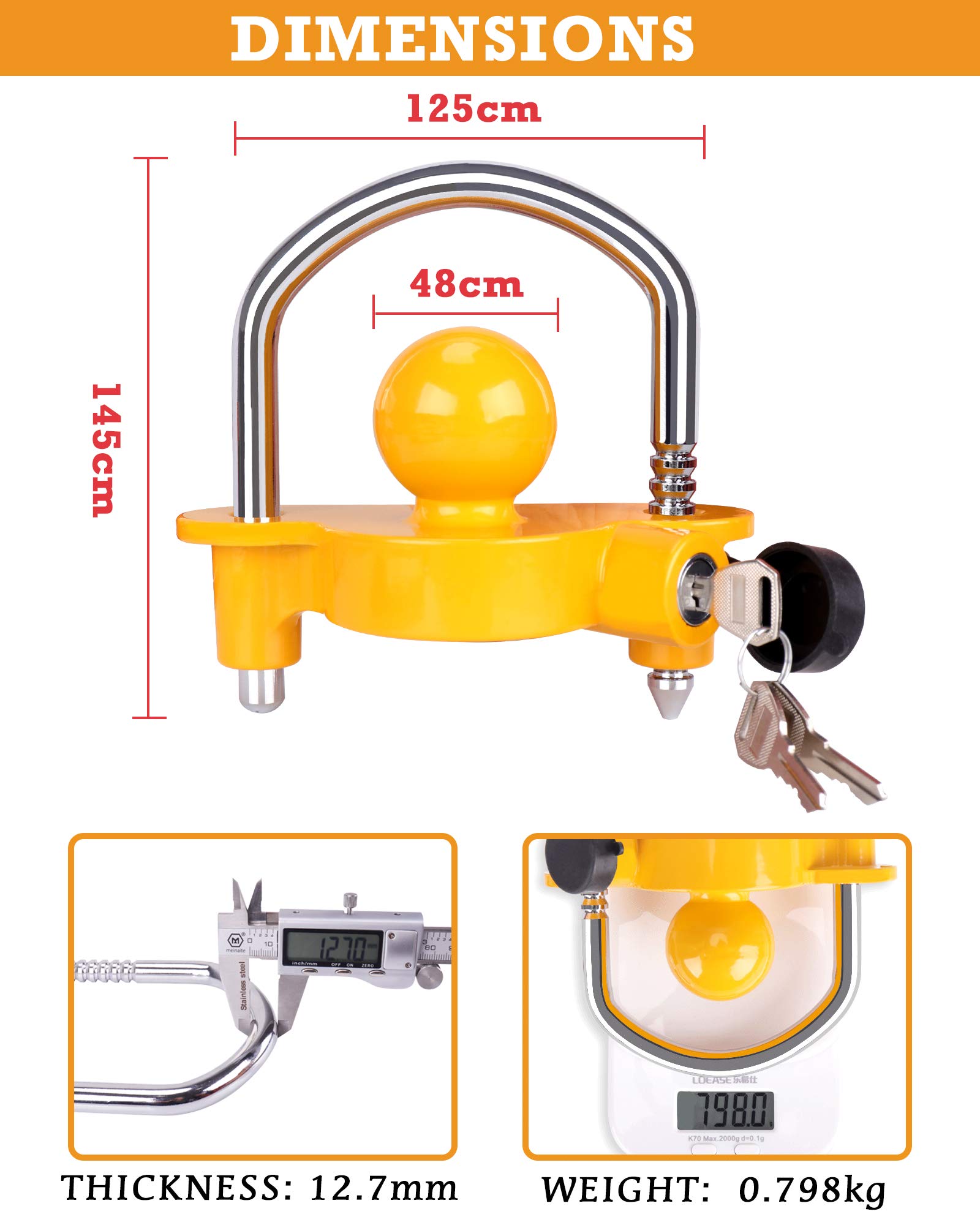Snapklik.com : Trailer Hitch Lock Keyed Alike, Trailer Lock 2 Set, 4 ...