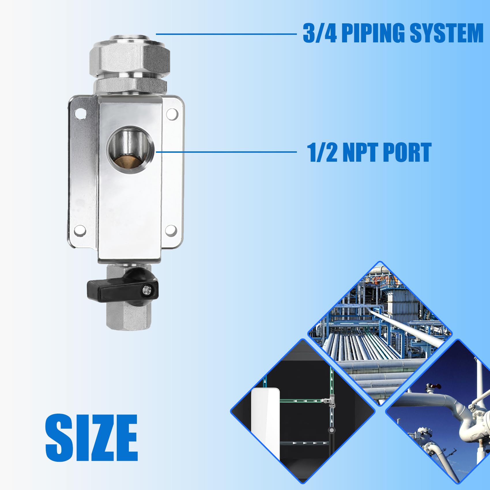 3/4" Compressed Air Outlet Kit, 1/2 Inch NPT Outlet Port, Only for 3/4 ...