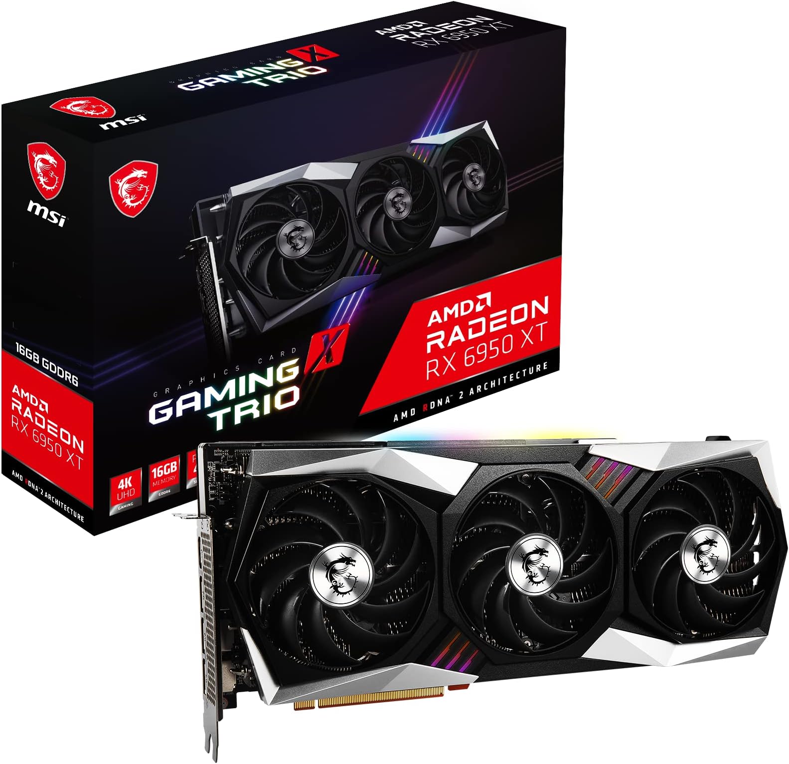 MSI Radeon RX 6800 XT GAMING X TRIO 16G Gaming Graphics Card - 16GB ...