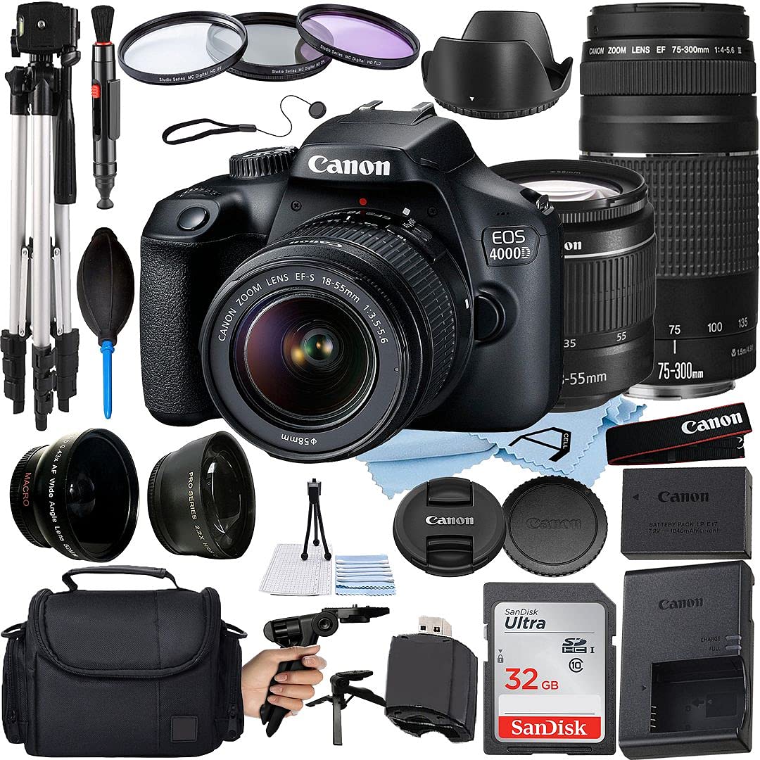 Amazon.com : Canon EOS 4000D / Rebel T100 DSLR Camera with EF-S 18-55mm ...