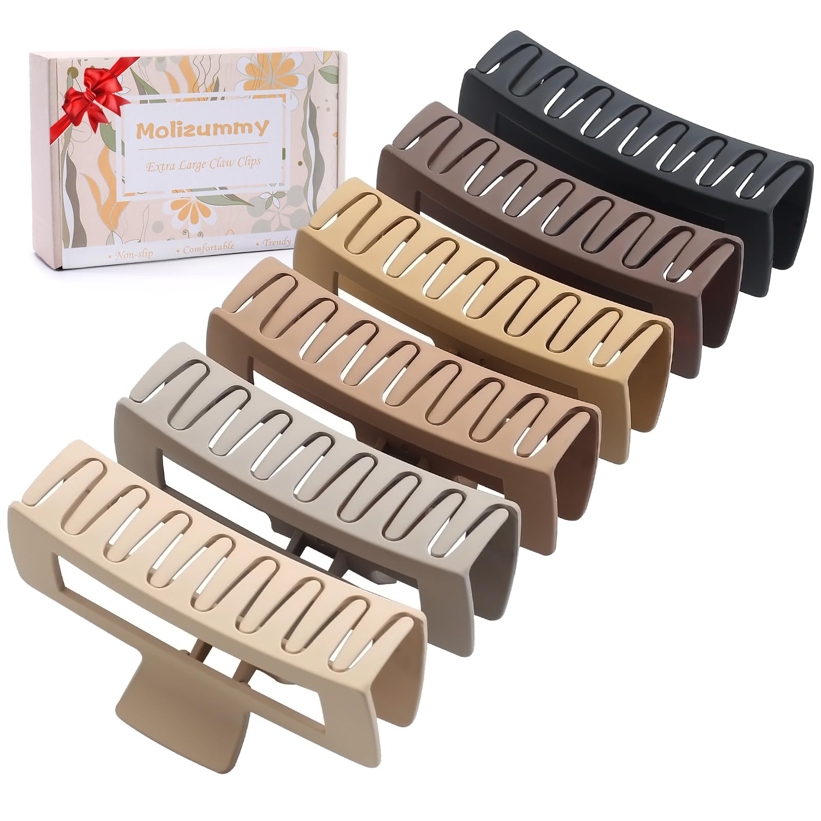 5 Inch XL Hair Clips, Strong Hold Oversized Non-slip Square Clips for ...