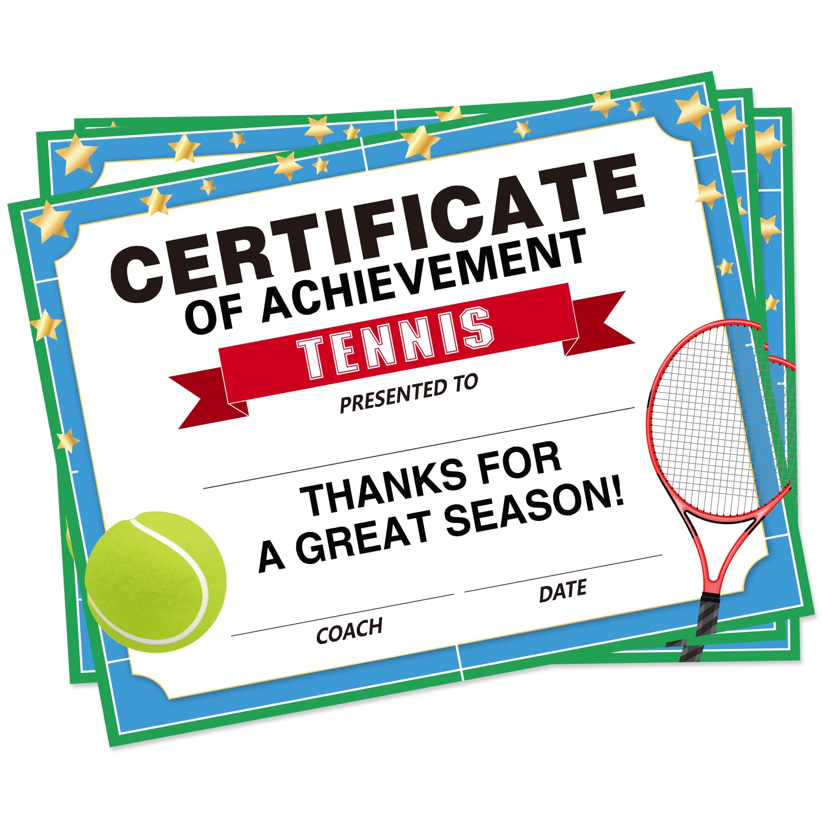 Snapklik.com : 30 Pieces Tennis Achievement Award Certificates ...