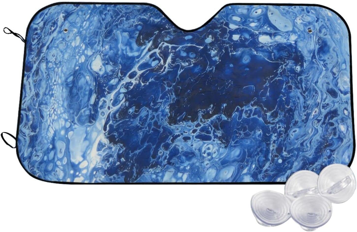 Amazon.com: Car Windshield Sun Shade Blue Paint Art Sun Visor Protector ...