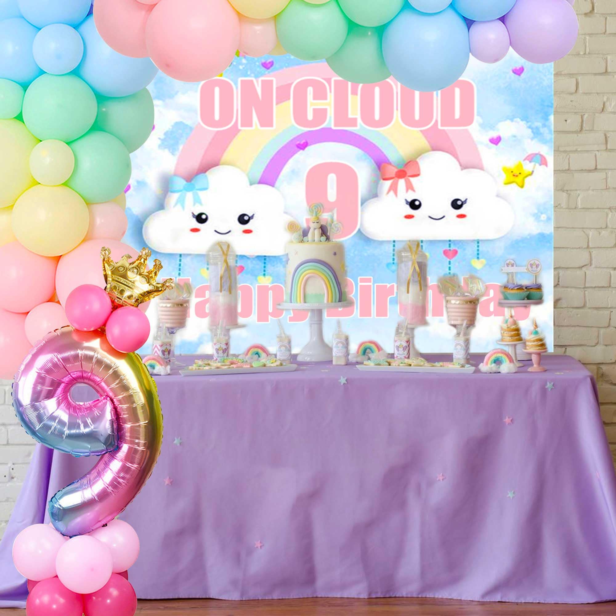 Snapklik.com : LaVenty 35 PCS On Cloud 9 Birthday Decoration For Girls ...