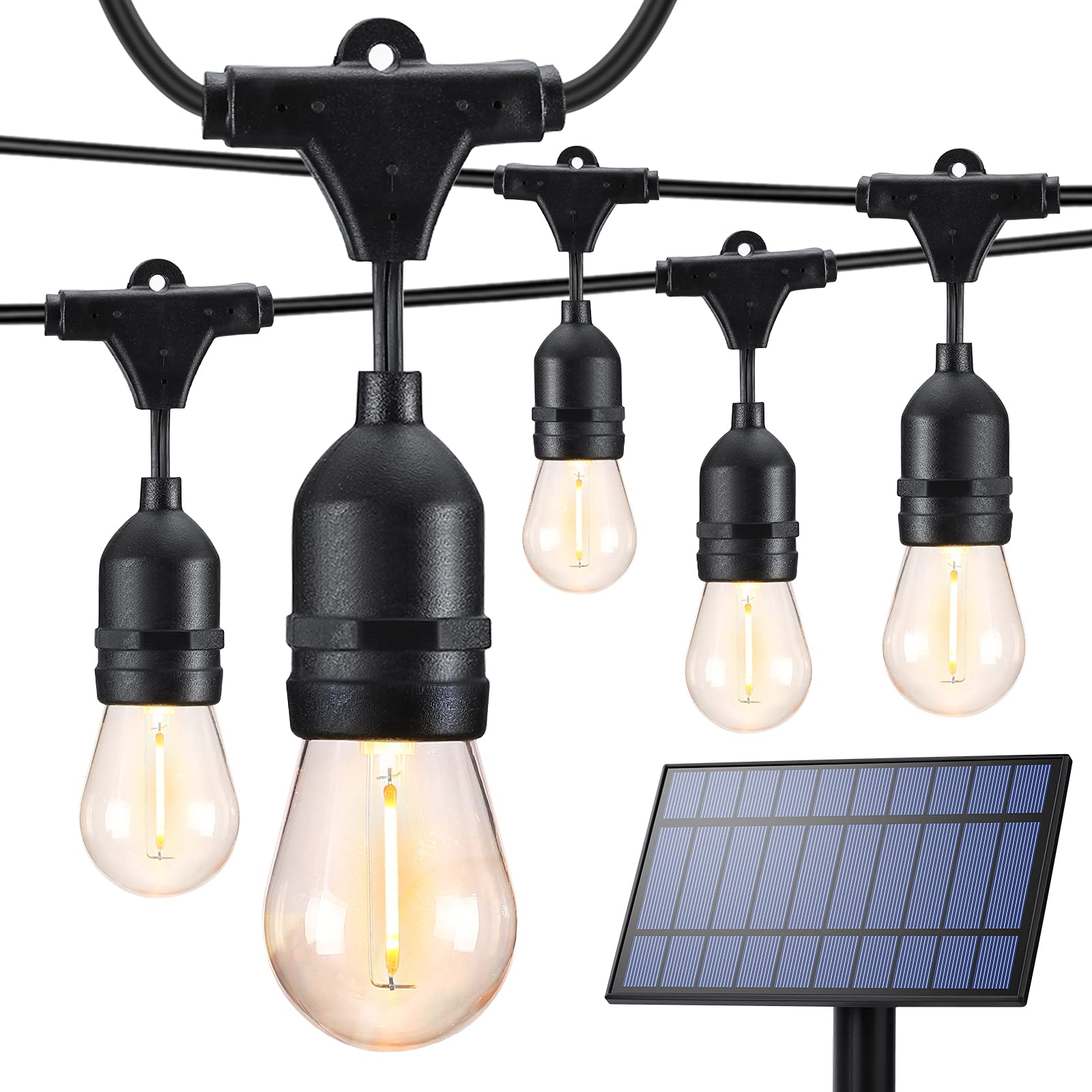 Flacchi Solar Bistro Lights Waterproof Shatterproof S14 Edison Lights ...