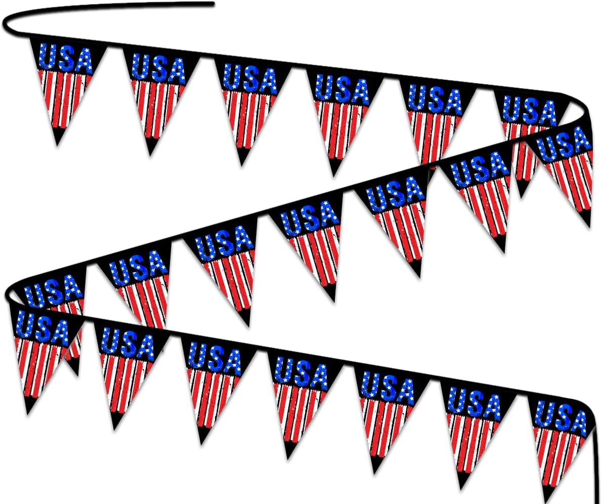 Amazon.com: Fabric Pennant Banner for Independence Day, Happy 4th of ...