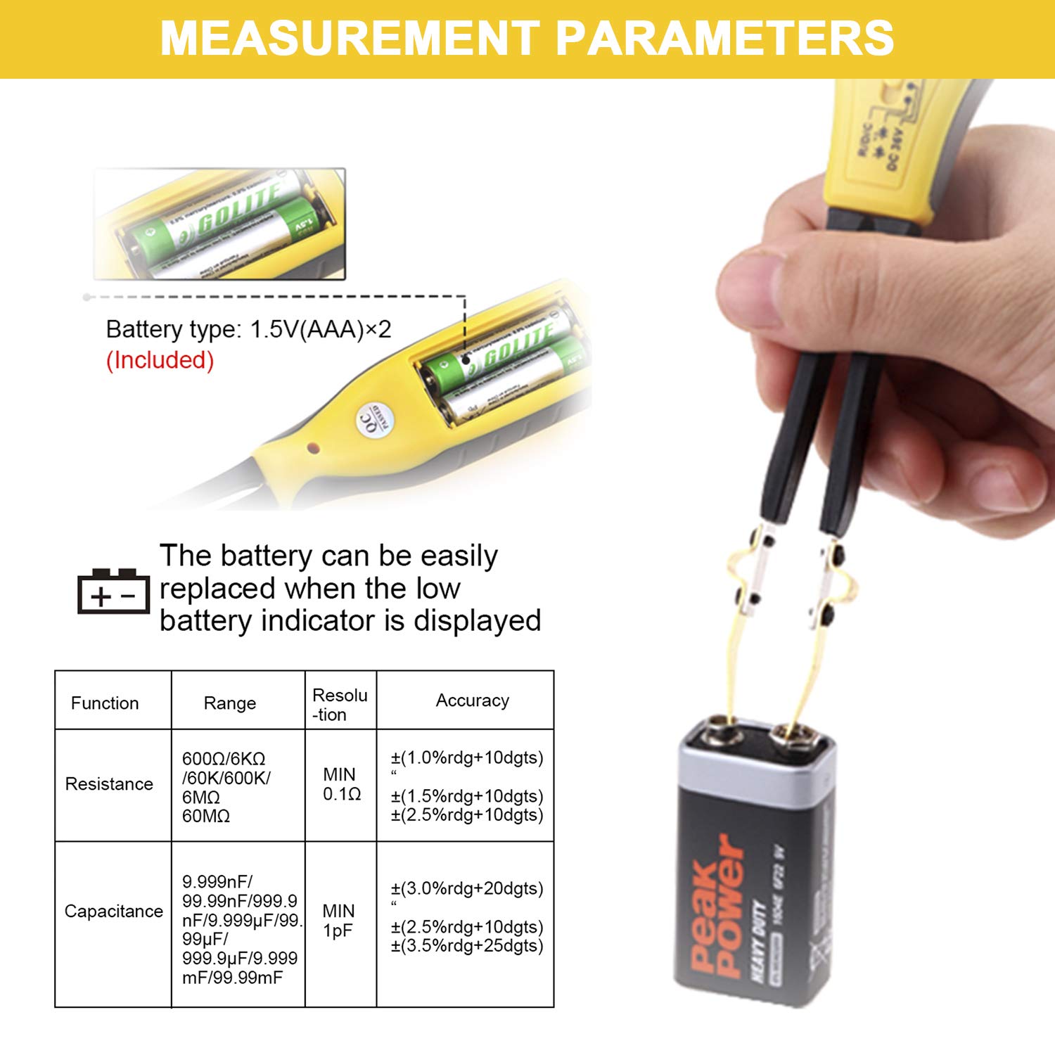 Snapklik.com : AIOMEST Digital SMD Tester, Handheld DMM Resistance ...