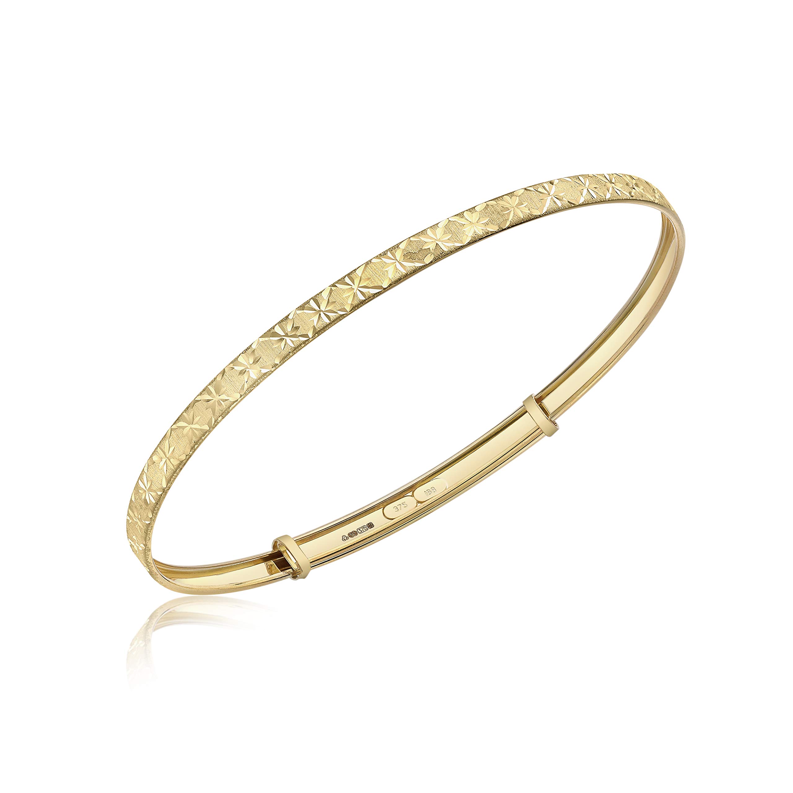 Carissima Gold Women's 9 ct Yellow Gold Diamond Cut Star Pattern ...