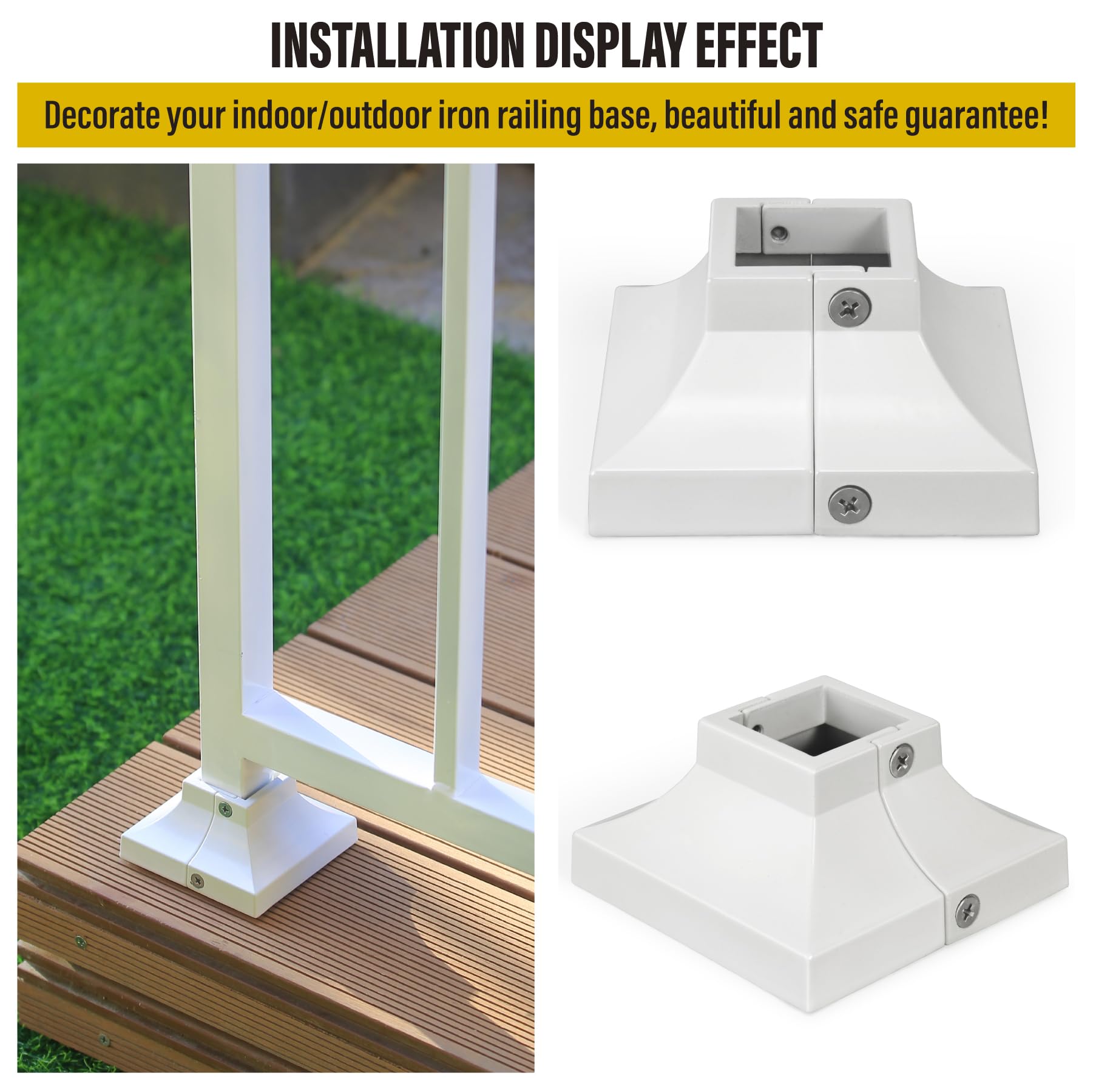 Snapklik.com : Epcee 1pcs Post 1.25 Aluminum Deck Post Base Cover, Post ...