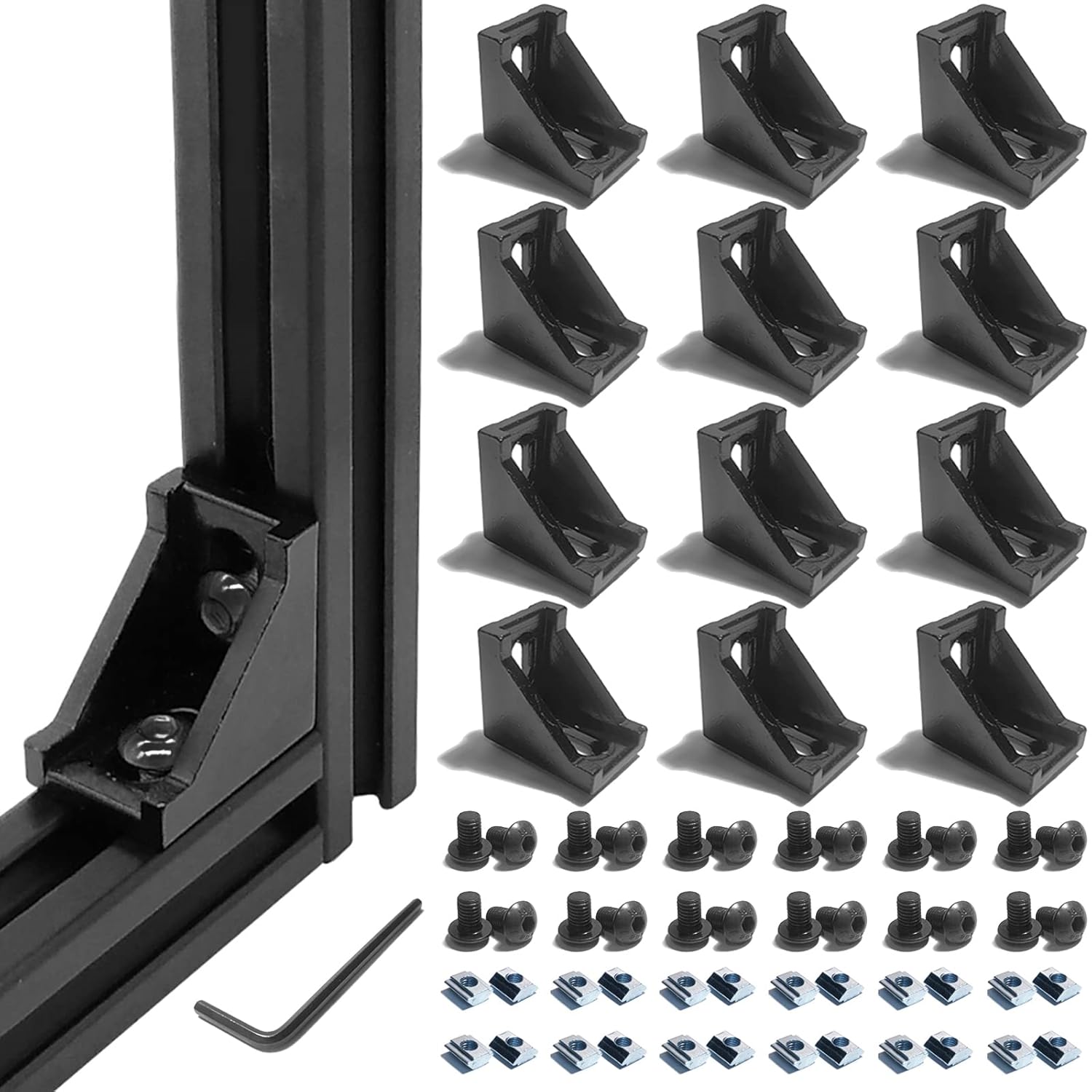 12Sets 4040 Series Aluminum Extrusion Black Connectors,12pcs 4040 ...