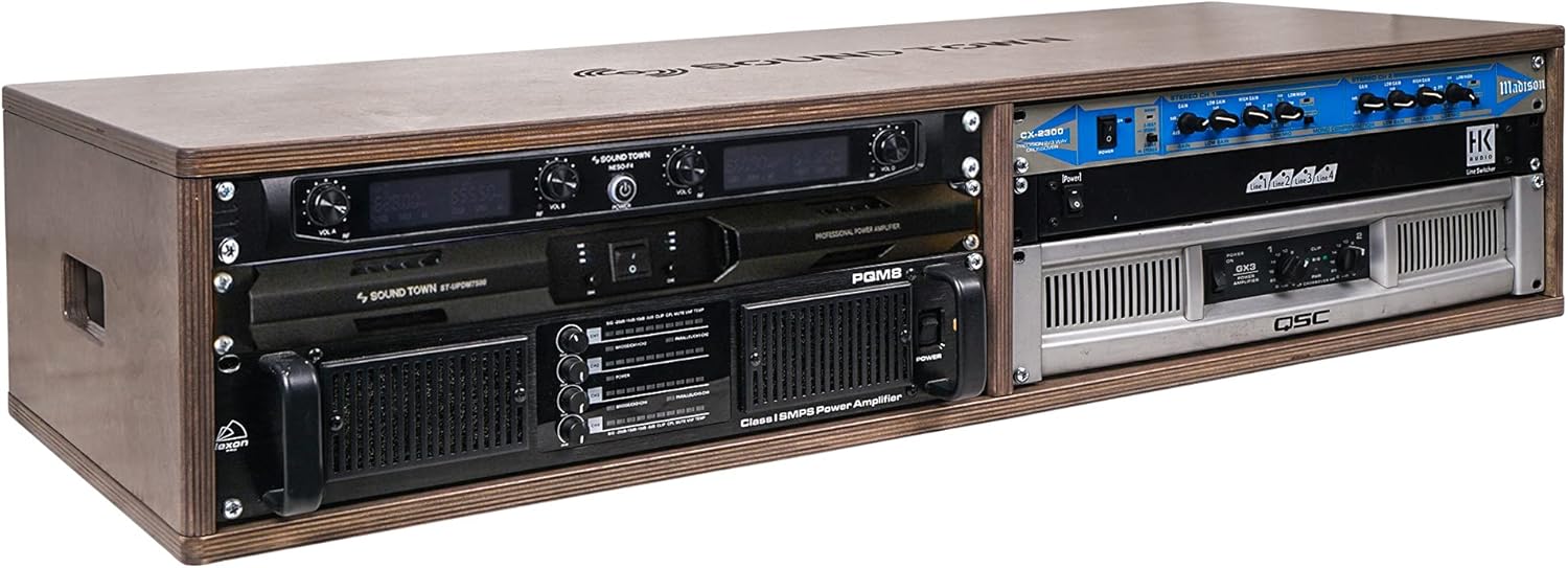 Amazon.com: Sound Town DIY 2 x 4U Studio Rack, Plywood, Weathered Gray ...