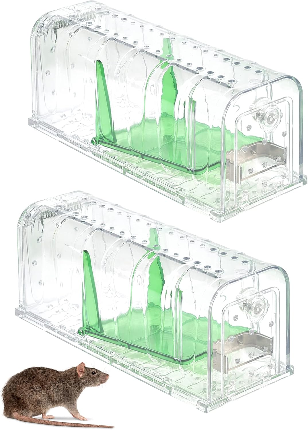NETONDA Lebendfalle für Maus Mausefalle 2 Stück Tierfreundliche Hygenische Mäusefalle mit ...