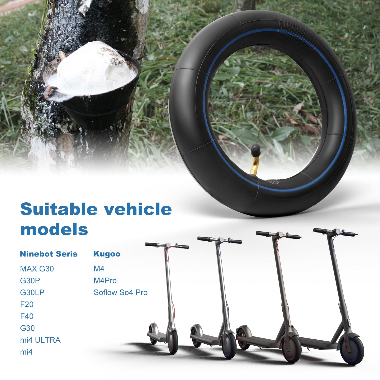 Snapklik.com : Cooryda E-Scooter Tire 10x25, 60/70-6.5 For Ninebot G30 ...