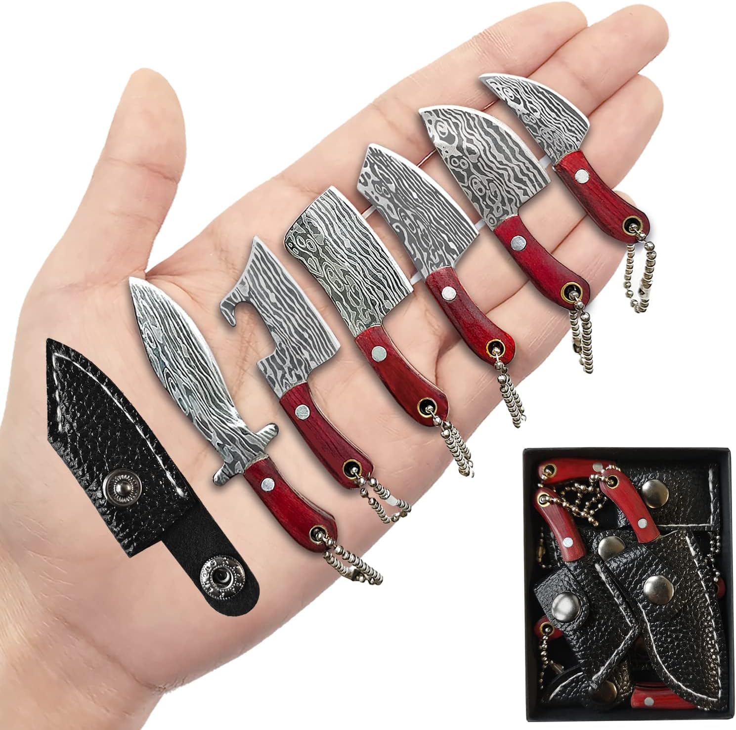 Amazon.com: Mini Knife Set,Tiny Knife Set with Sheath,Mini Pocket ...