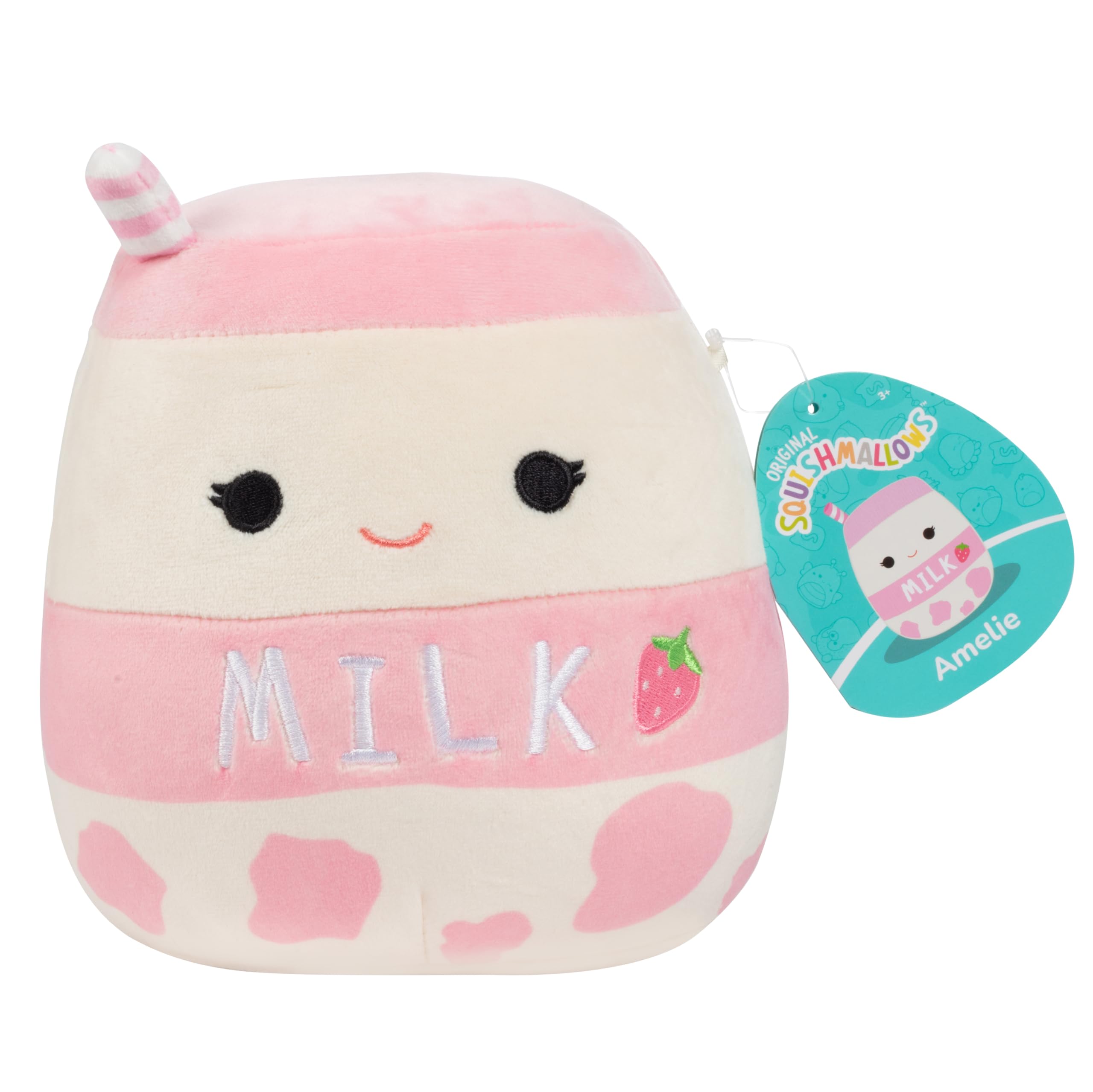 Amazon.com: Squishmallows Original 8-Inch Amelie The Strawberry Milk ...
