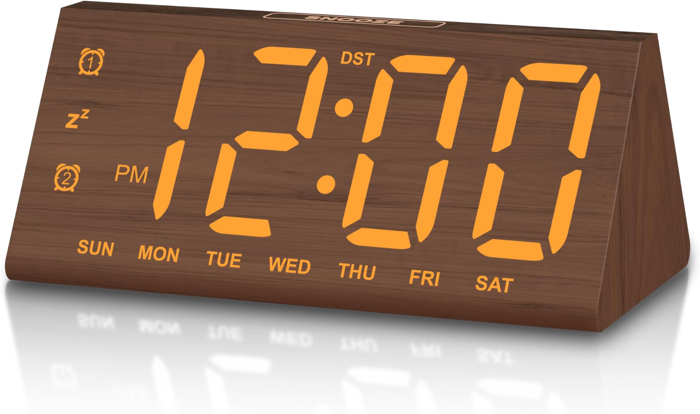 Amazon.com: Wood Digital Alarm Clock for Bedrooms, Real Wood,Time ...