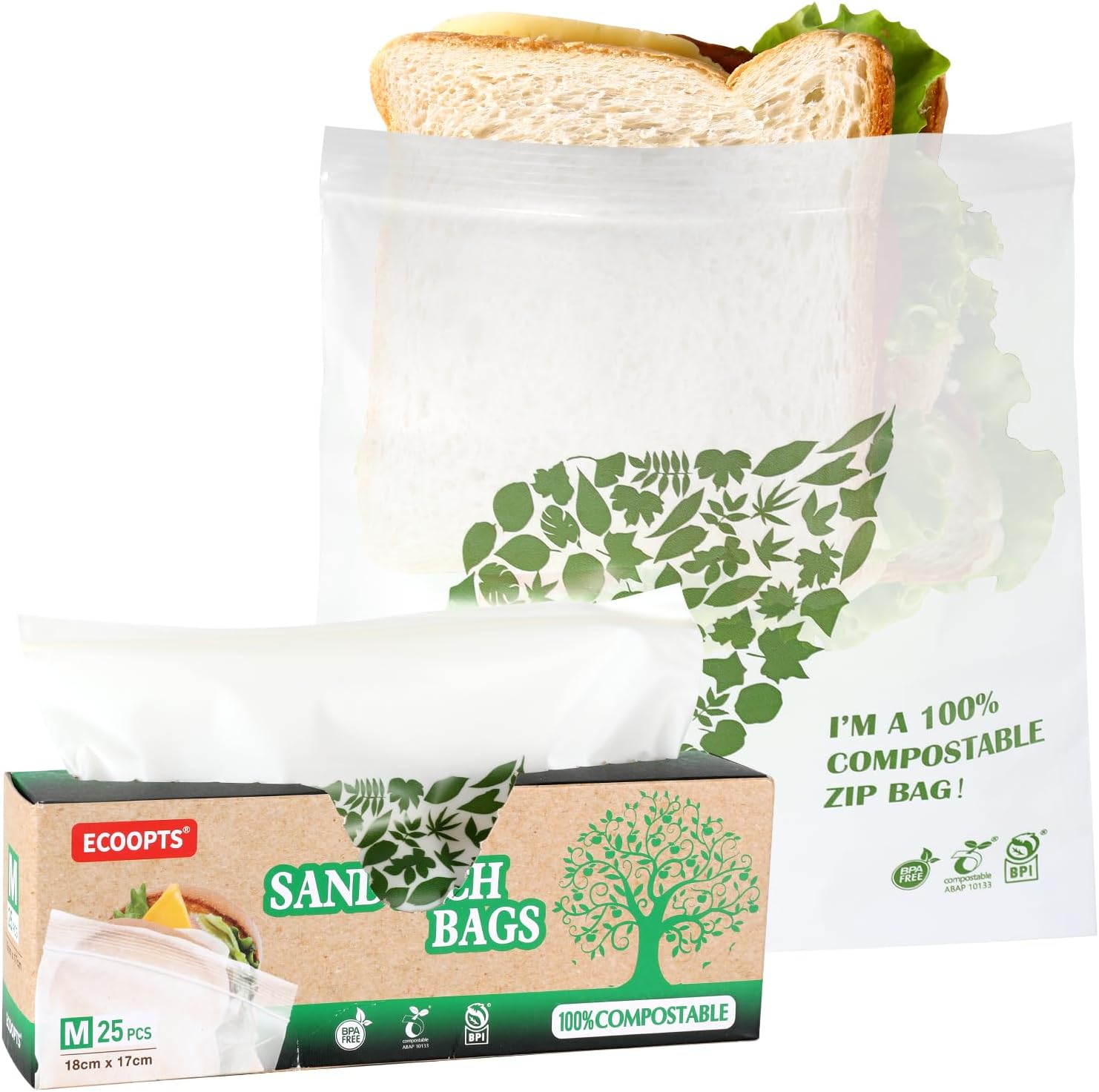 Amazon.com: 100% Compostable Snack Zip Bag | ECO-Friendly Small Storage ...