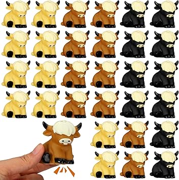 Amazon.com: 30 Pack Highland Cow Rubber Duck, Squeak and Floating Water ...