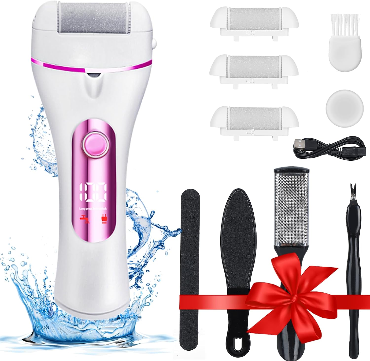 Electric Foot File Hard Skin Remover, Wetisedg® Rechargeable 16 in 1 ...
