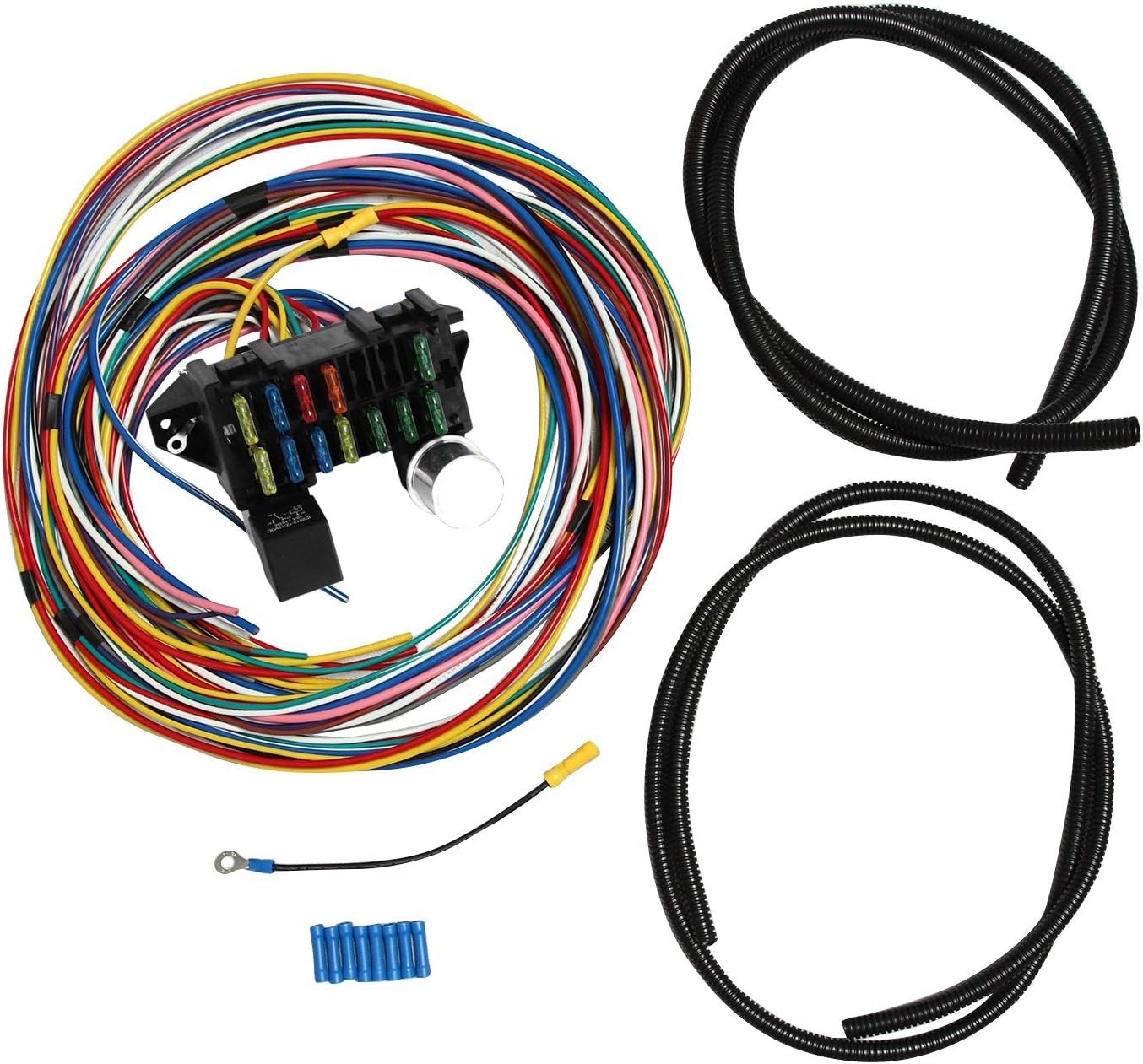 Amazon.com: SUPERFASTRACING 12 Circuit Universal Wiring Harness Muscle ...
