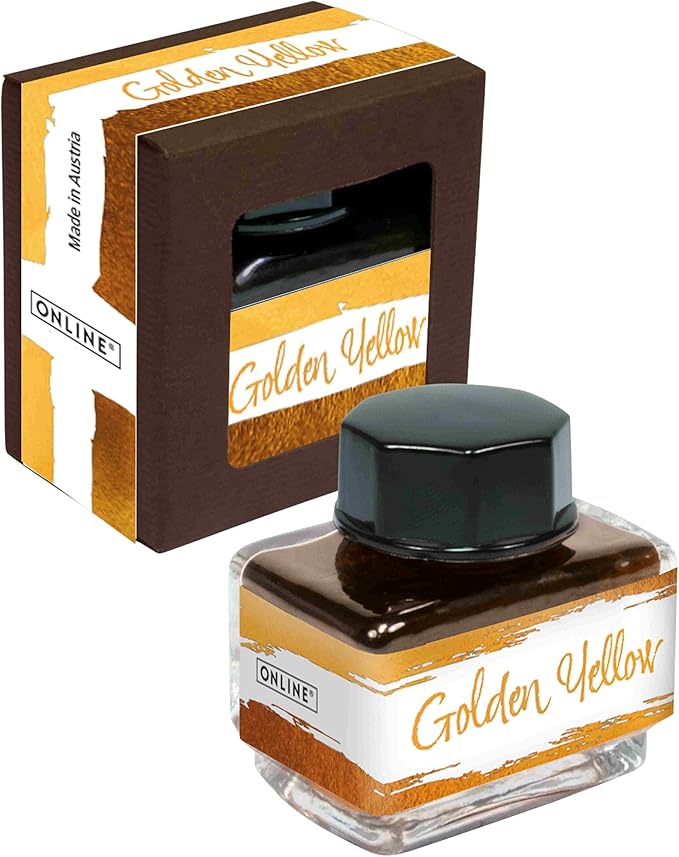 ONLINE Ink Gold, Ink Bottle 15 ml, Colourful Fountain Ink for ...