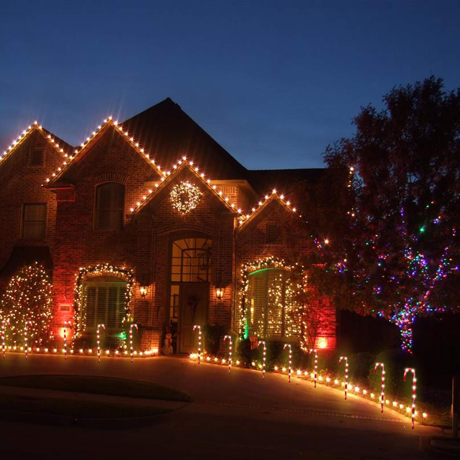 Christmas Candy Cane Lights - 26Inch Xmas Pathway Markers Light ...