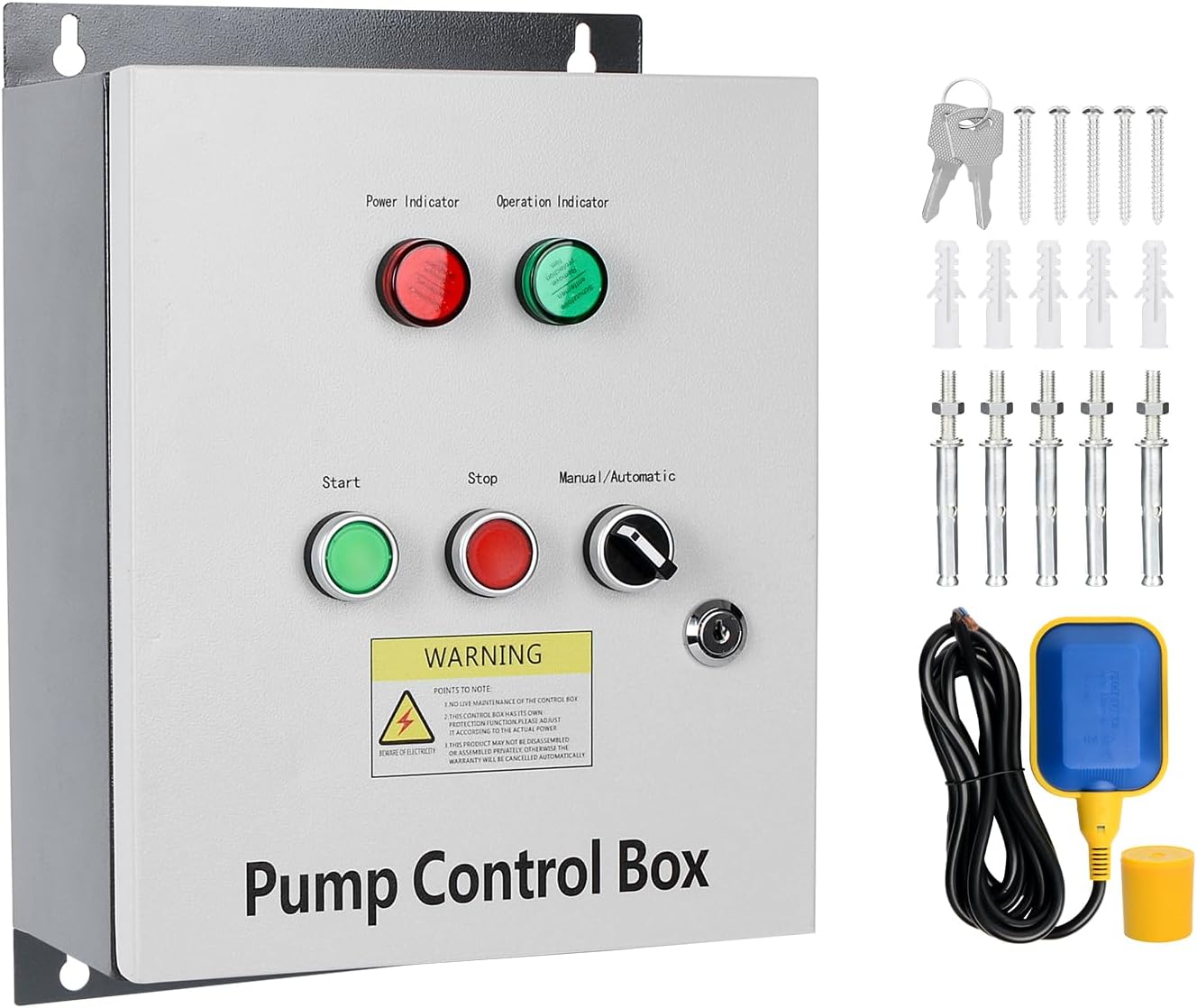 5 HP Well Pump Control Box, 220V 17A Three-Phase, with AC Contactor ...