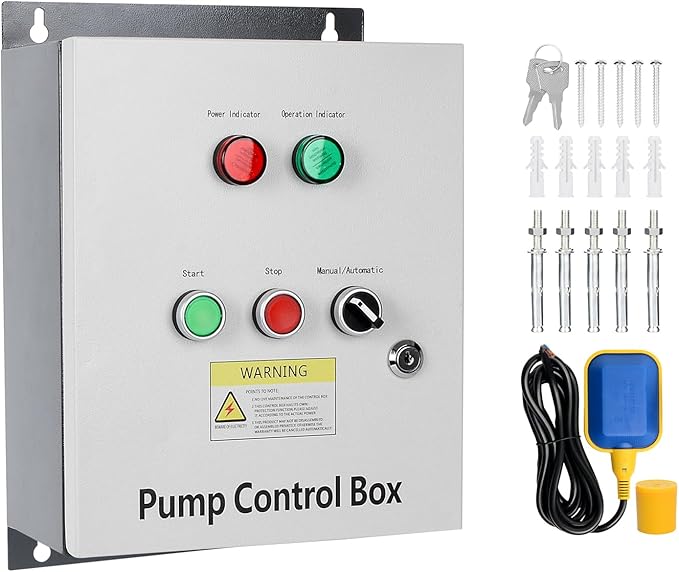 5 HP Well Pump Control Box, 220V 17A Three-Phase, with AC Contactor ...