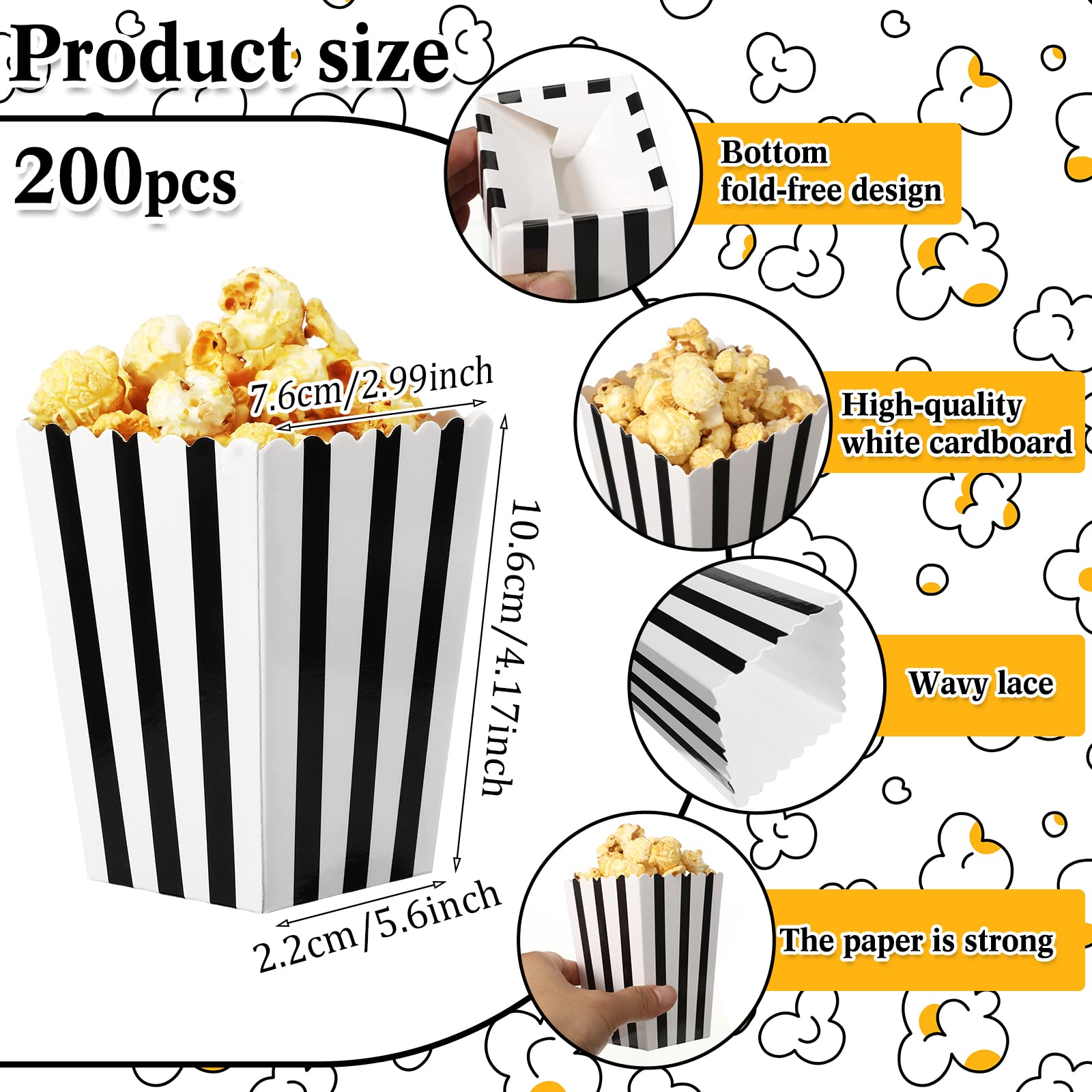 Snapklik.com : Meanplan 200 Pcs Popcorn Boxes Mini Paper Popcorn Holder ...