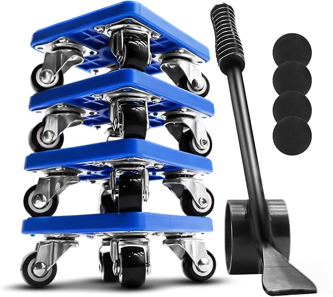 Furniture Movers with Wheels & Furniture Lifter Set, 360° Rotation ...